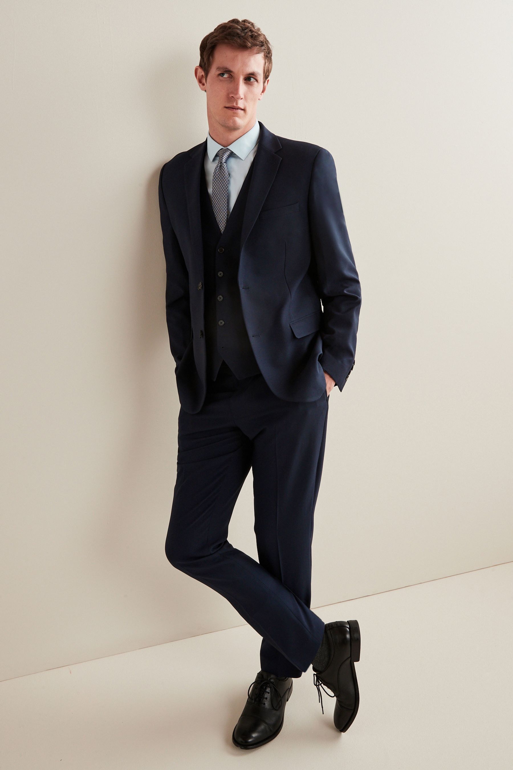 Buy Navy Blue Slim Fit Essential Suit Jacket from the Next UK online shop