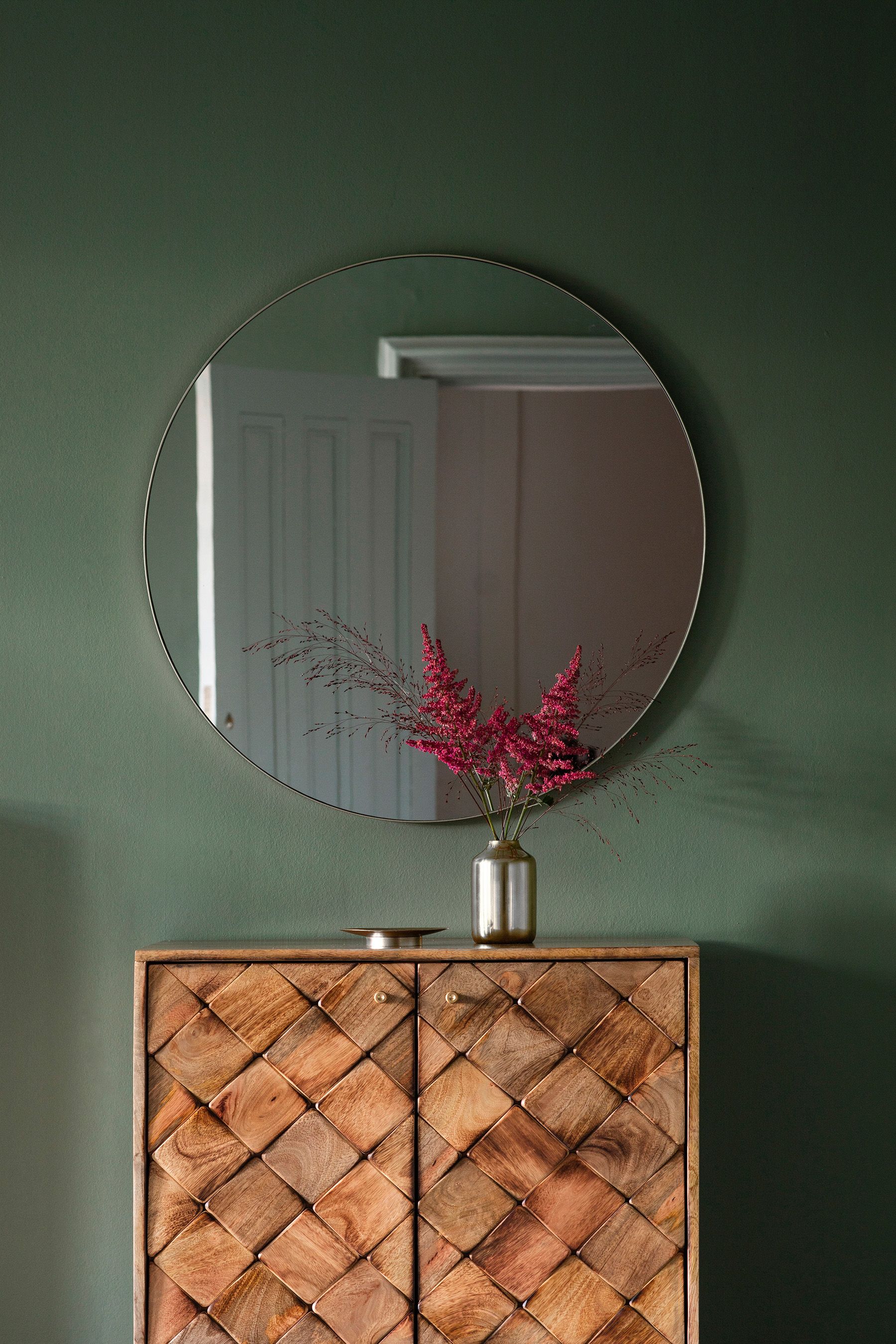 Buy Gallery Home Silver Drew Round Mirror from the Next UK online shop