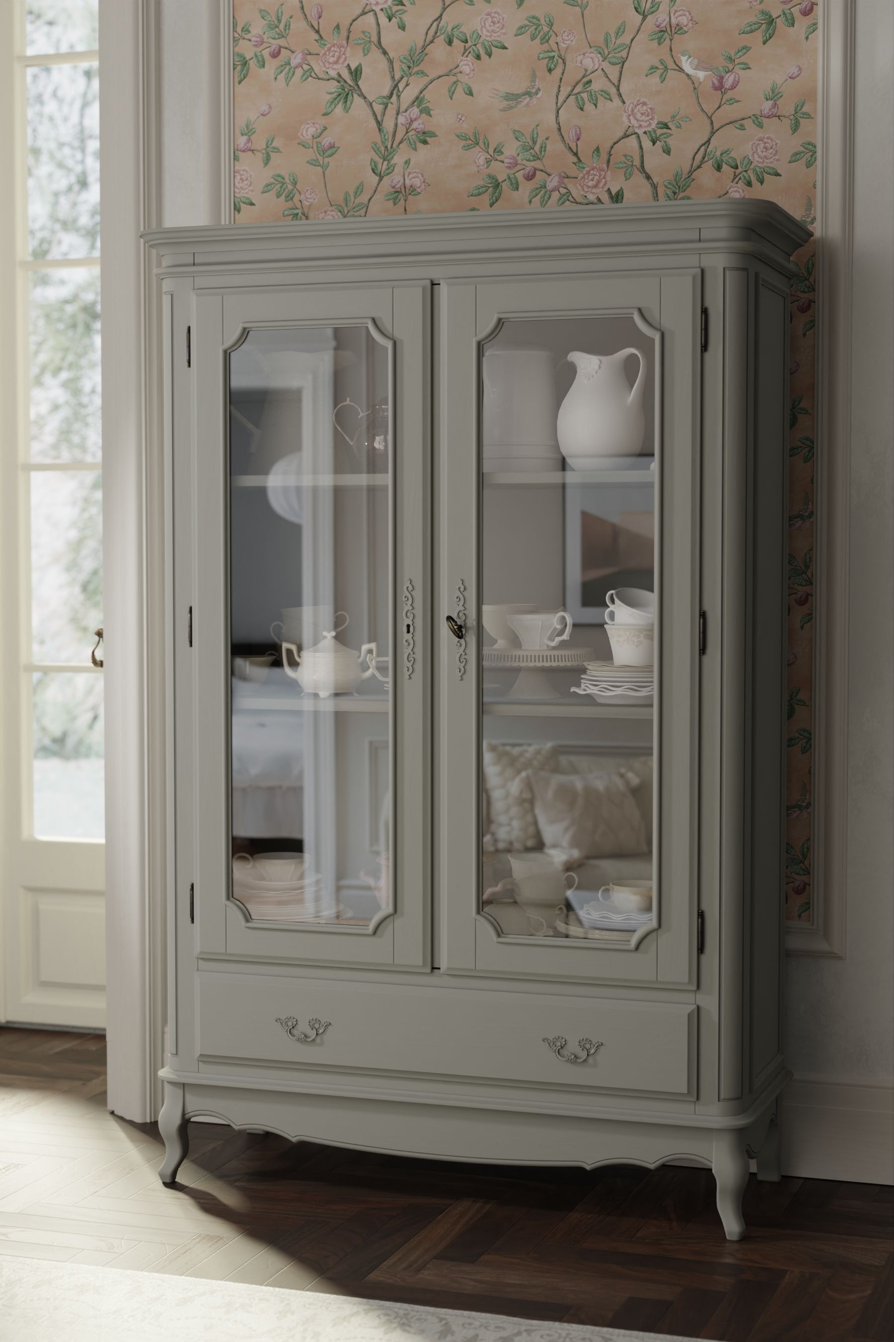 Buy Laura Ashley Dove Grey Provencale 2 Door 1 Drawer Display Unit from ...