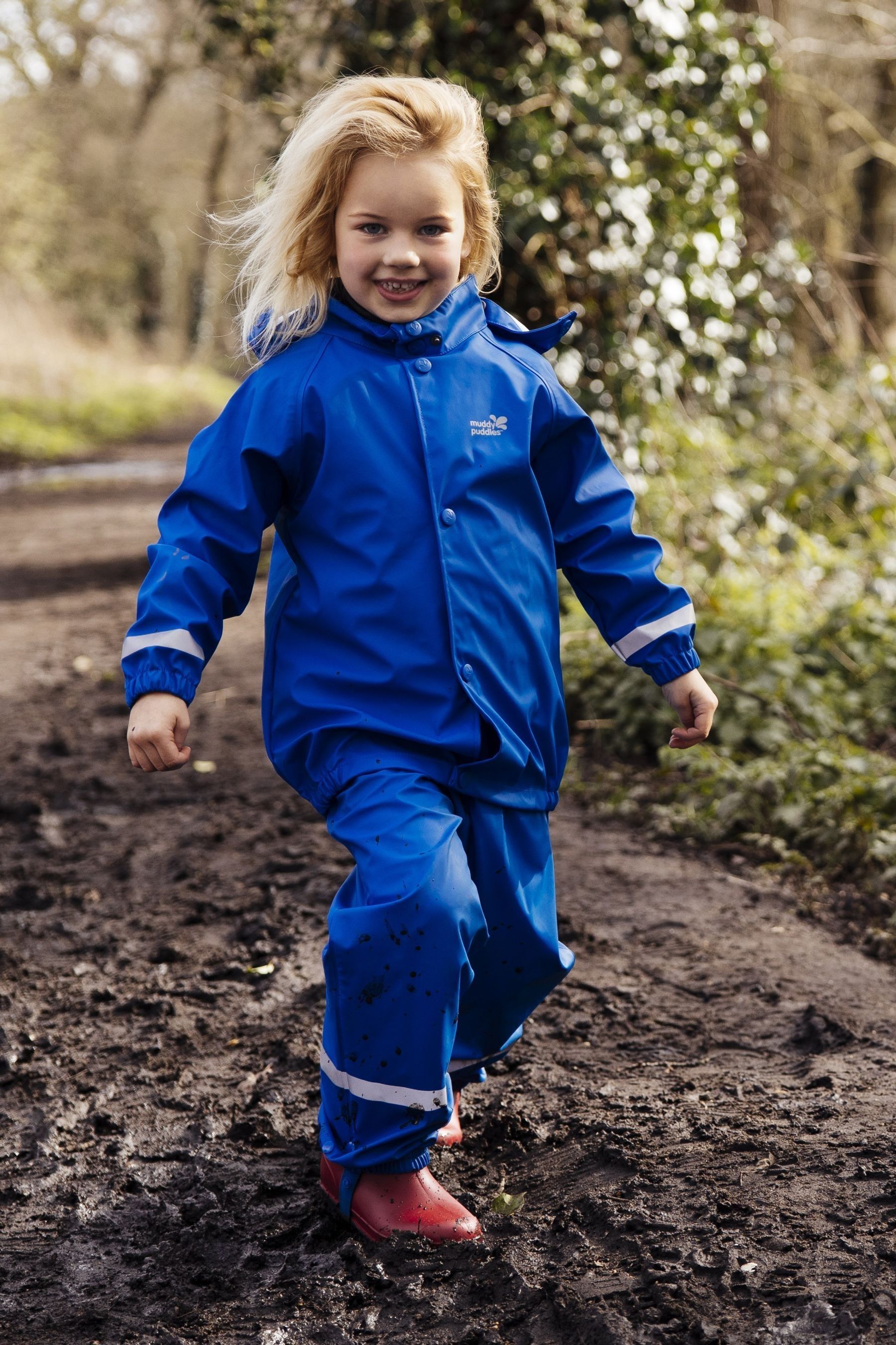 Buy Muddy Puddles Royal Blue Recycled Rainy Day Waterproof Jacket from ...
