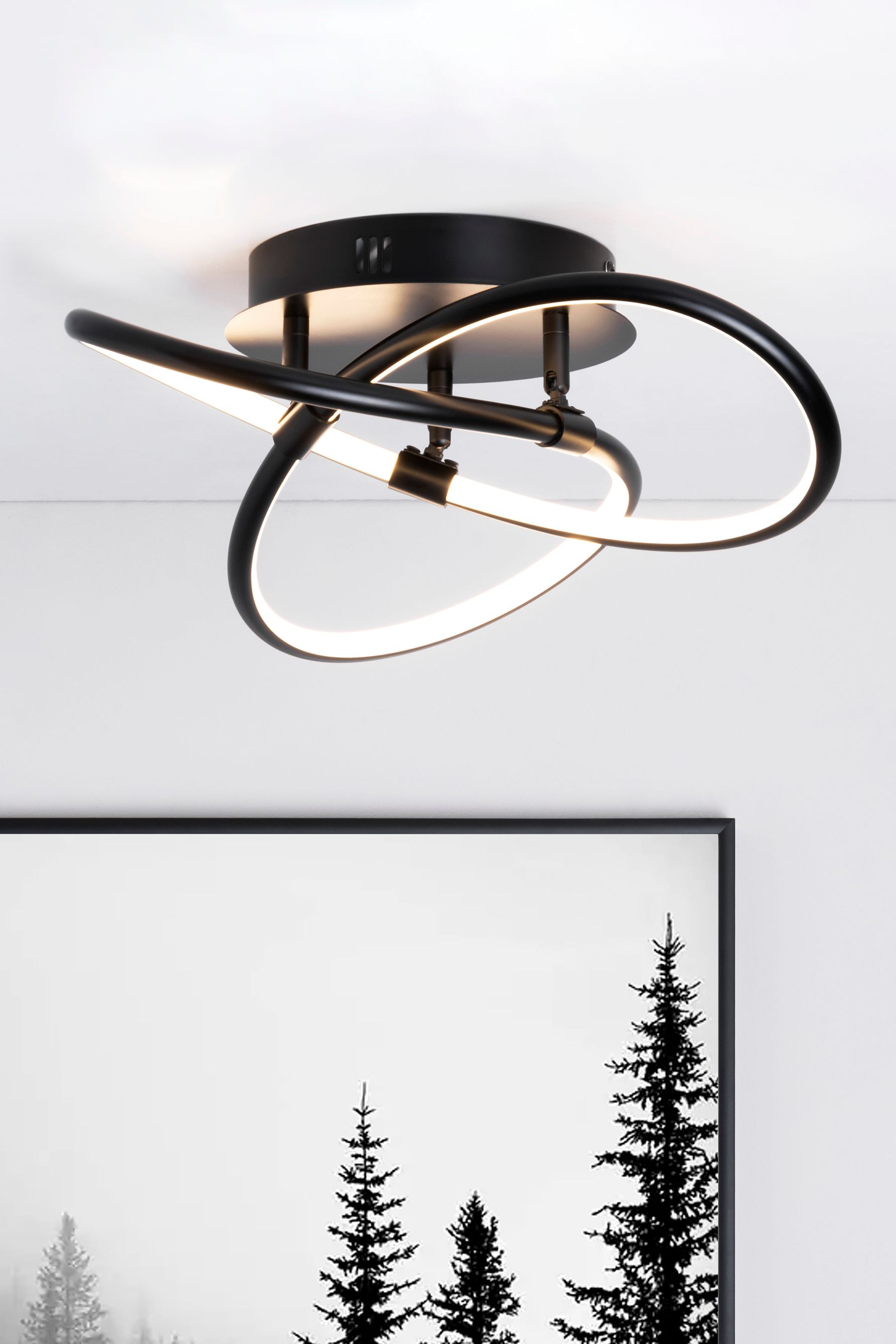 Buy BHS Black Eero Knotted Shape LED Flush Ceiling Light from the Next ...