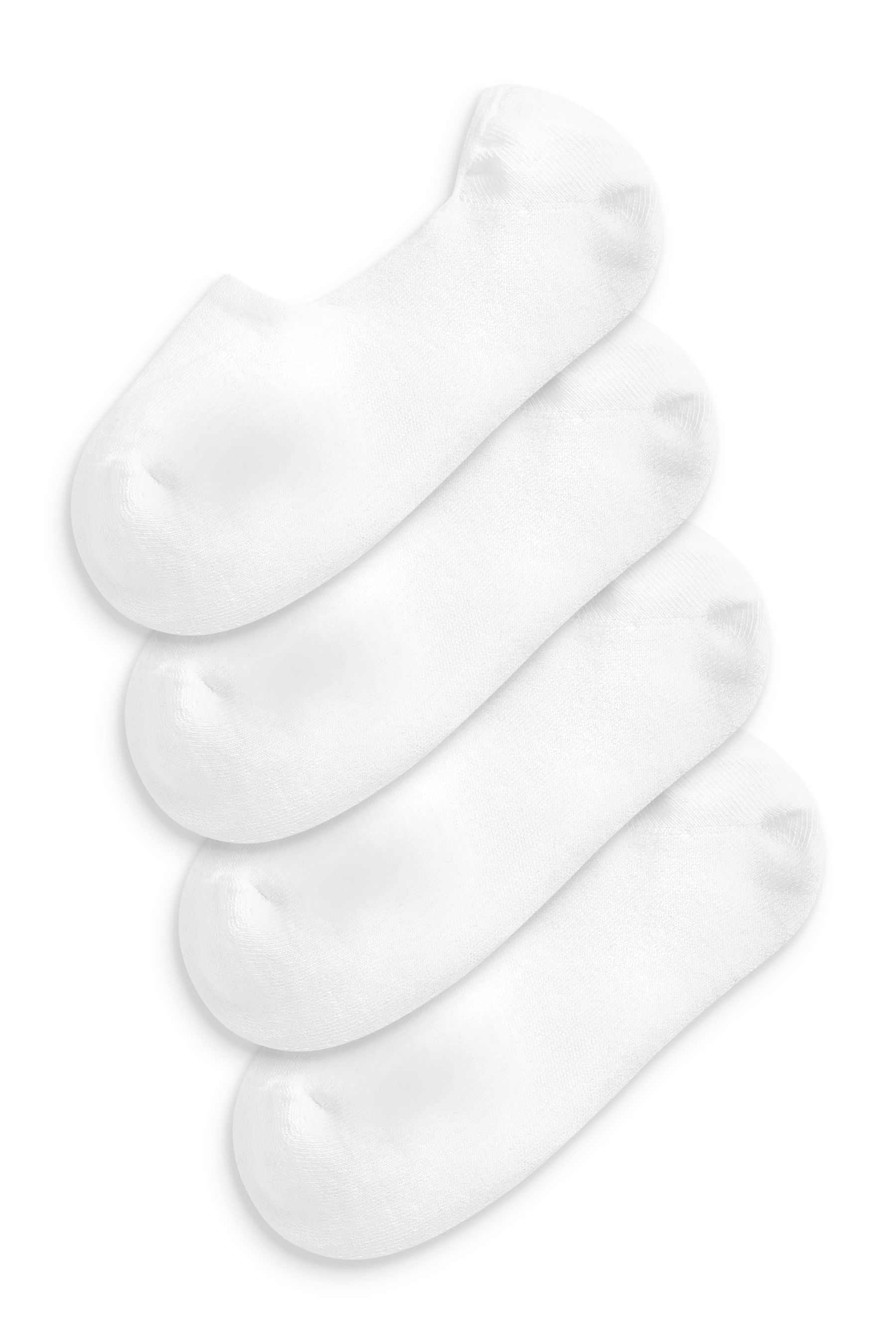 Buy White Cushion Sole Invisible Trainer Socks 4 Pack from the Next UK ...