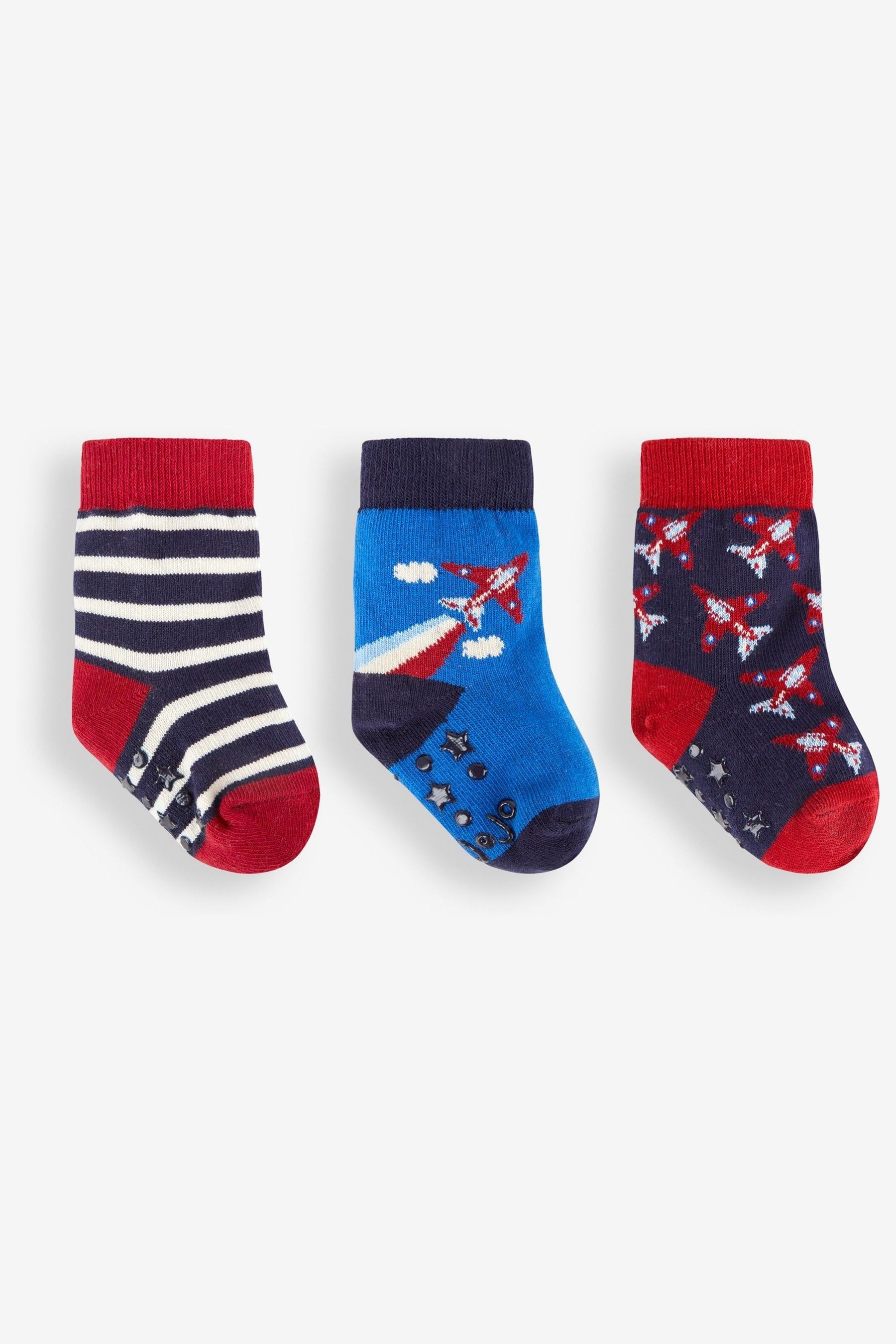 Buy JoJo Maman Bébé Blue 3-Pack Red Arrows Socks from the Next UK ...