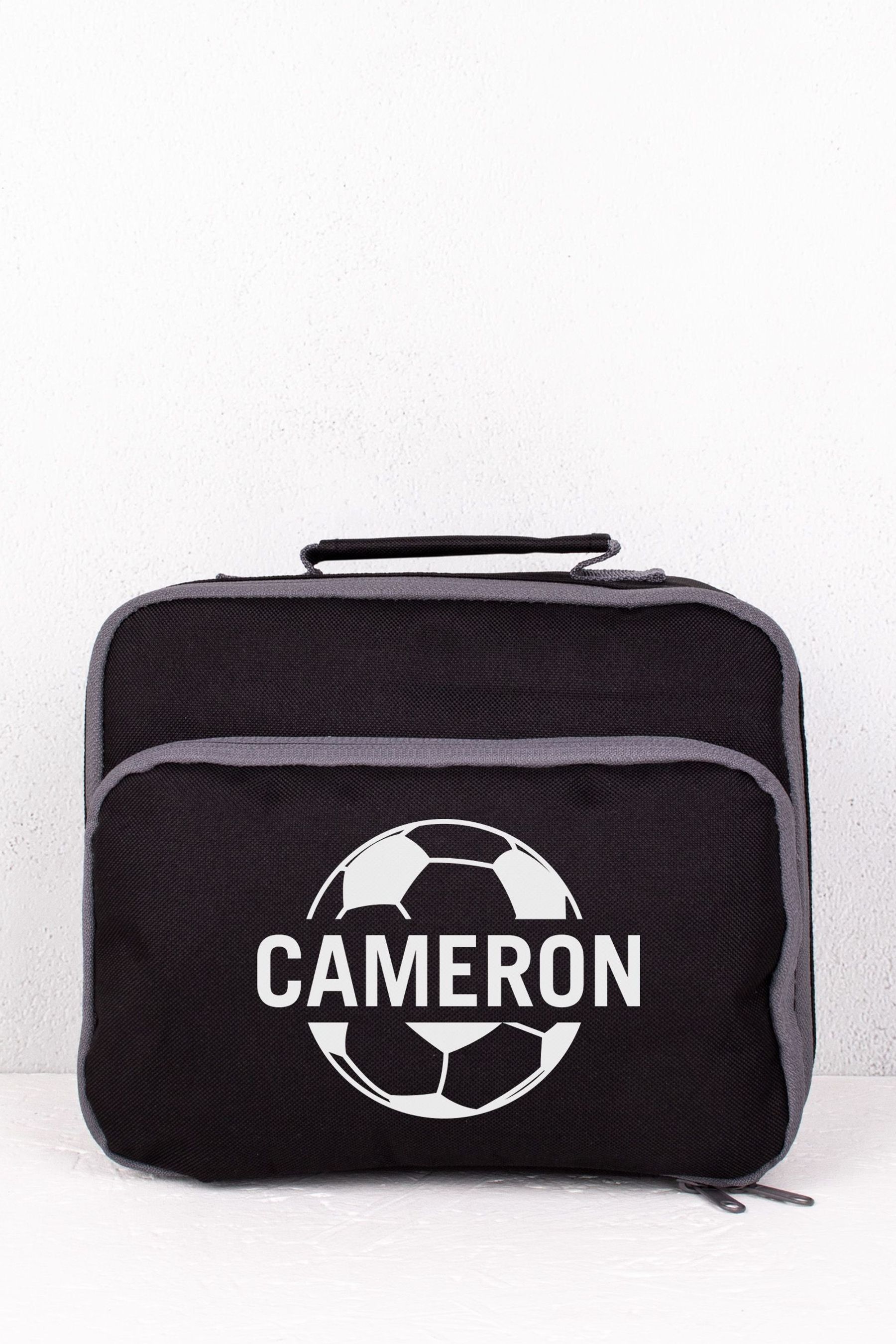 Buy Loveabode Black Personalised Football Lunch Bag from the Next UK ...