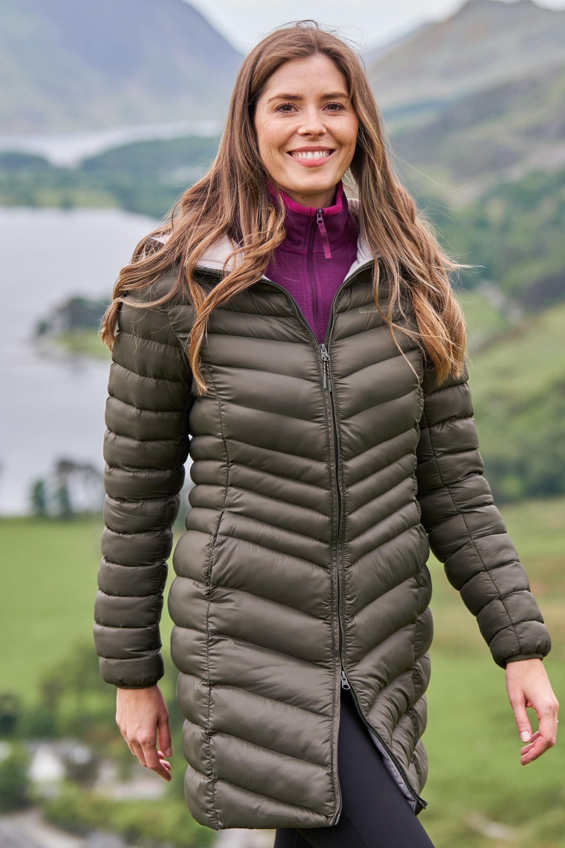 Buy Mountain Warehouse Green Womens Florence Long Padded Coat from the ...