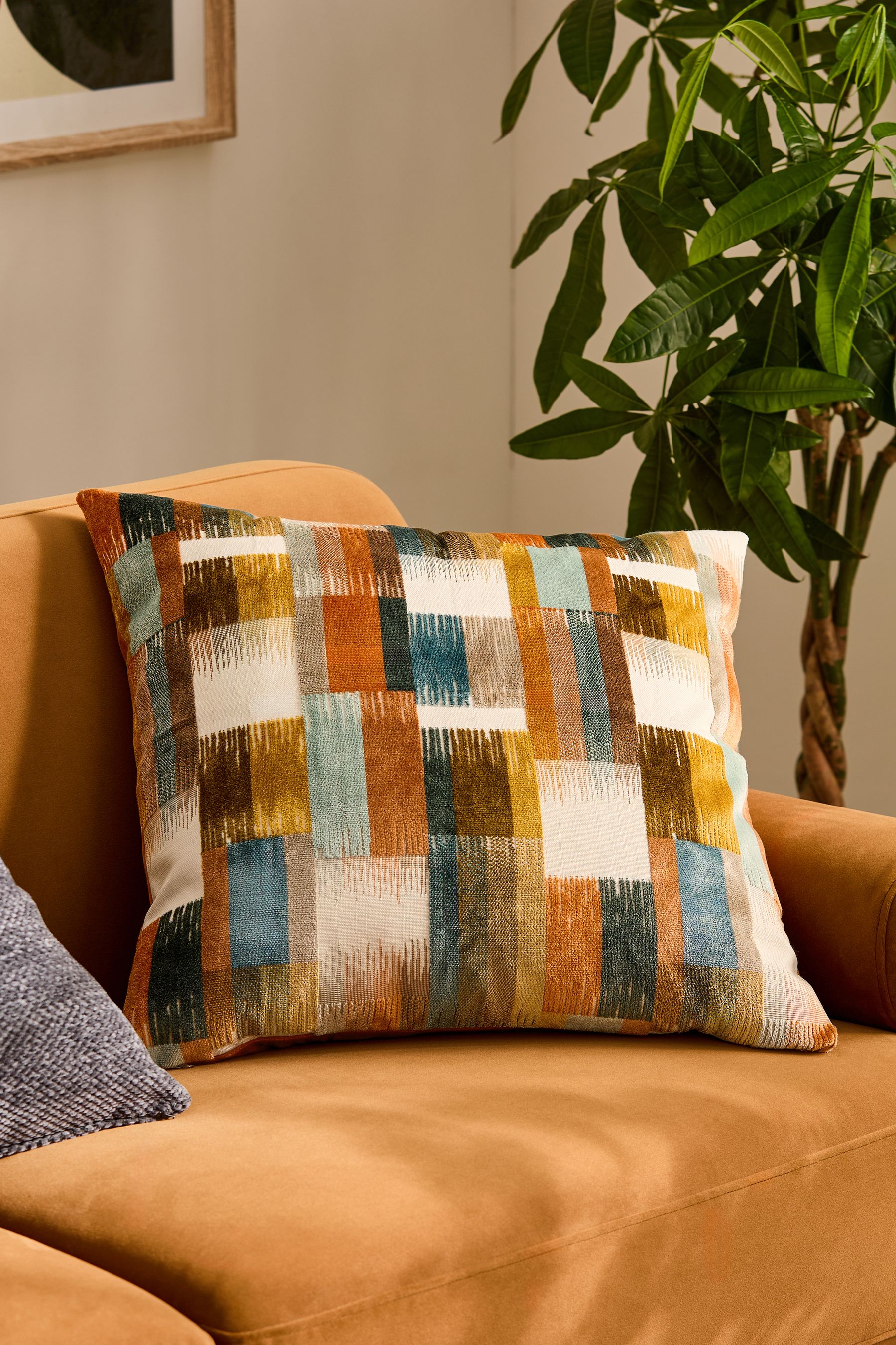 Buy Orange Cut Velvet Retro Etch 59 x 59cm Cushion from the Next UK ...