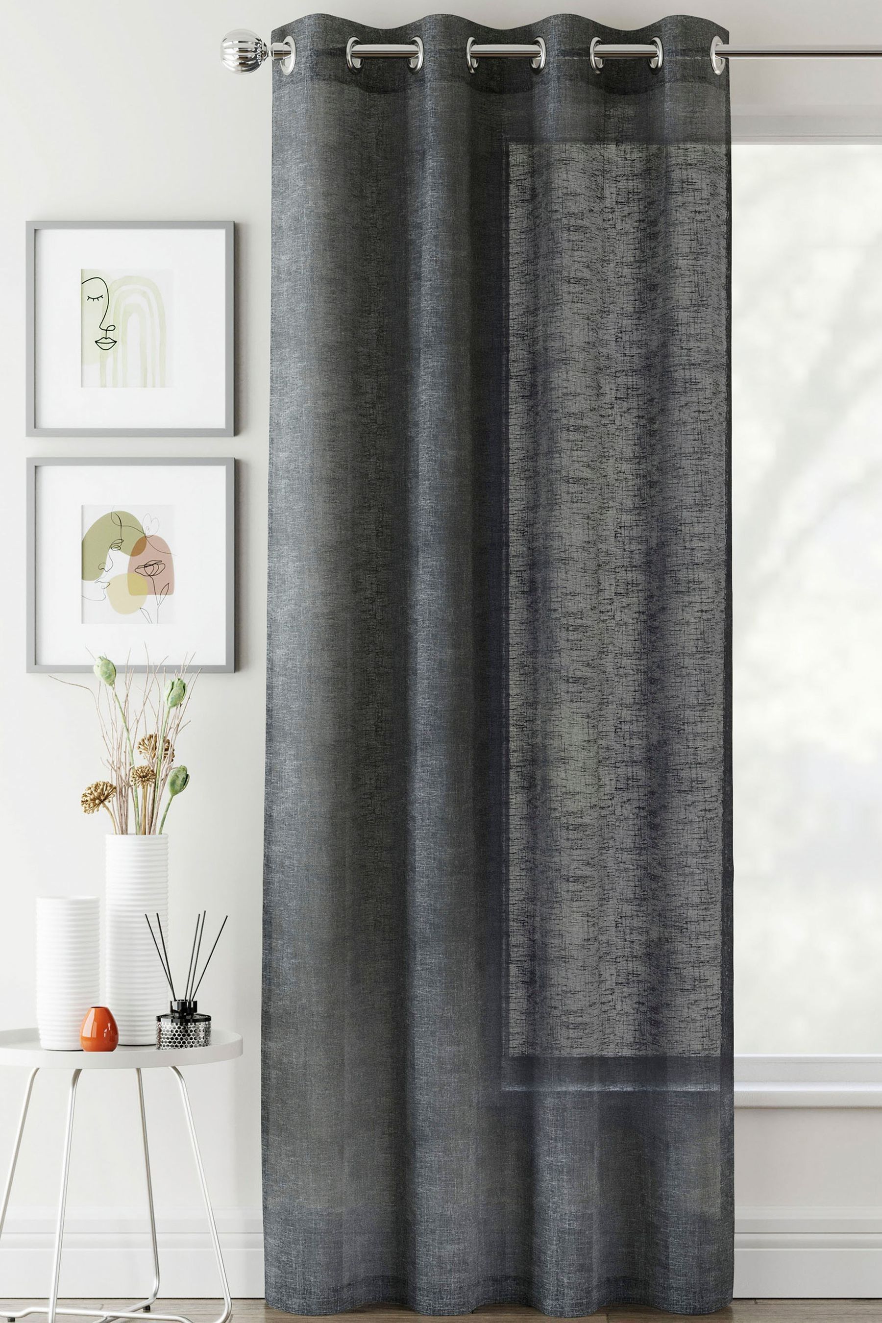 Buy Enhanced Living Black Crete Pair Of Voile Panels from the Next UK ...