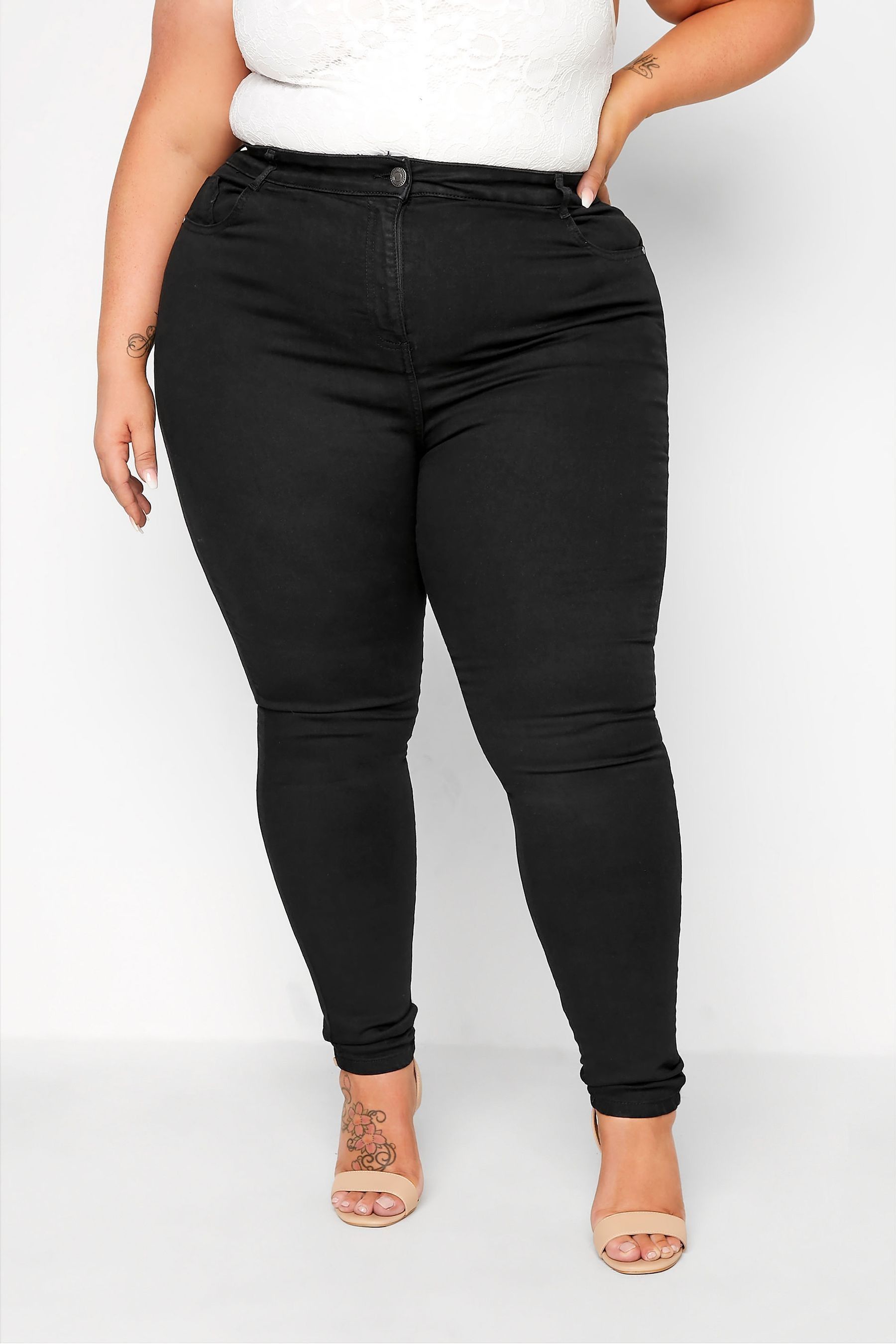 Buy Yours Curve Black Curve Skinny Stretch AVA Jeans from Next Ireland