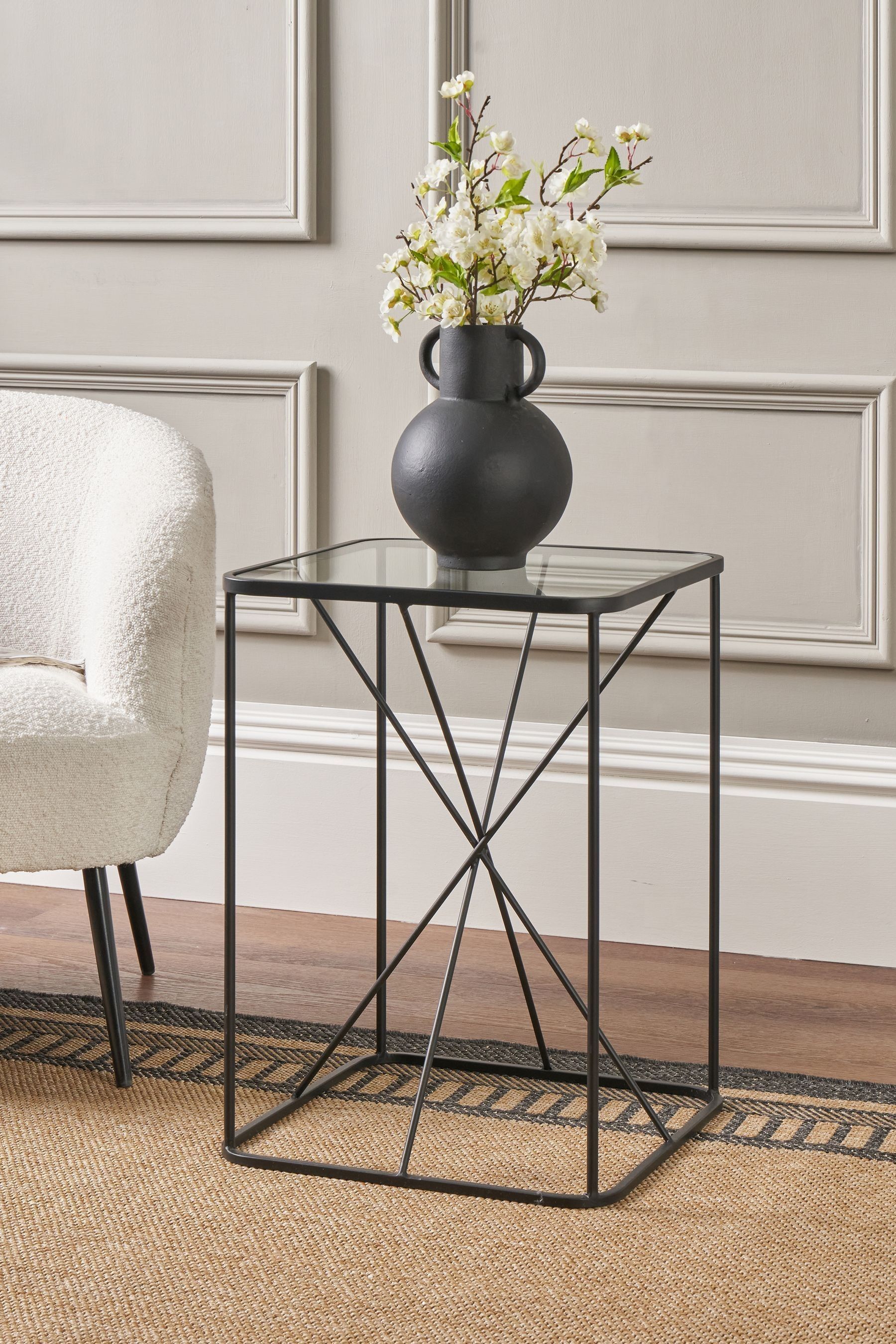 Buy Pacific Glass and Black Roxy Metal Side Table from the Next UK ...