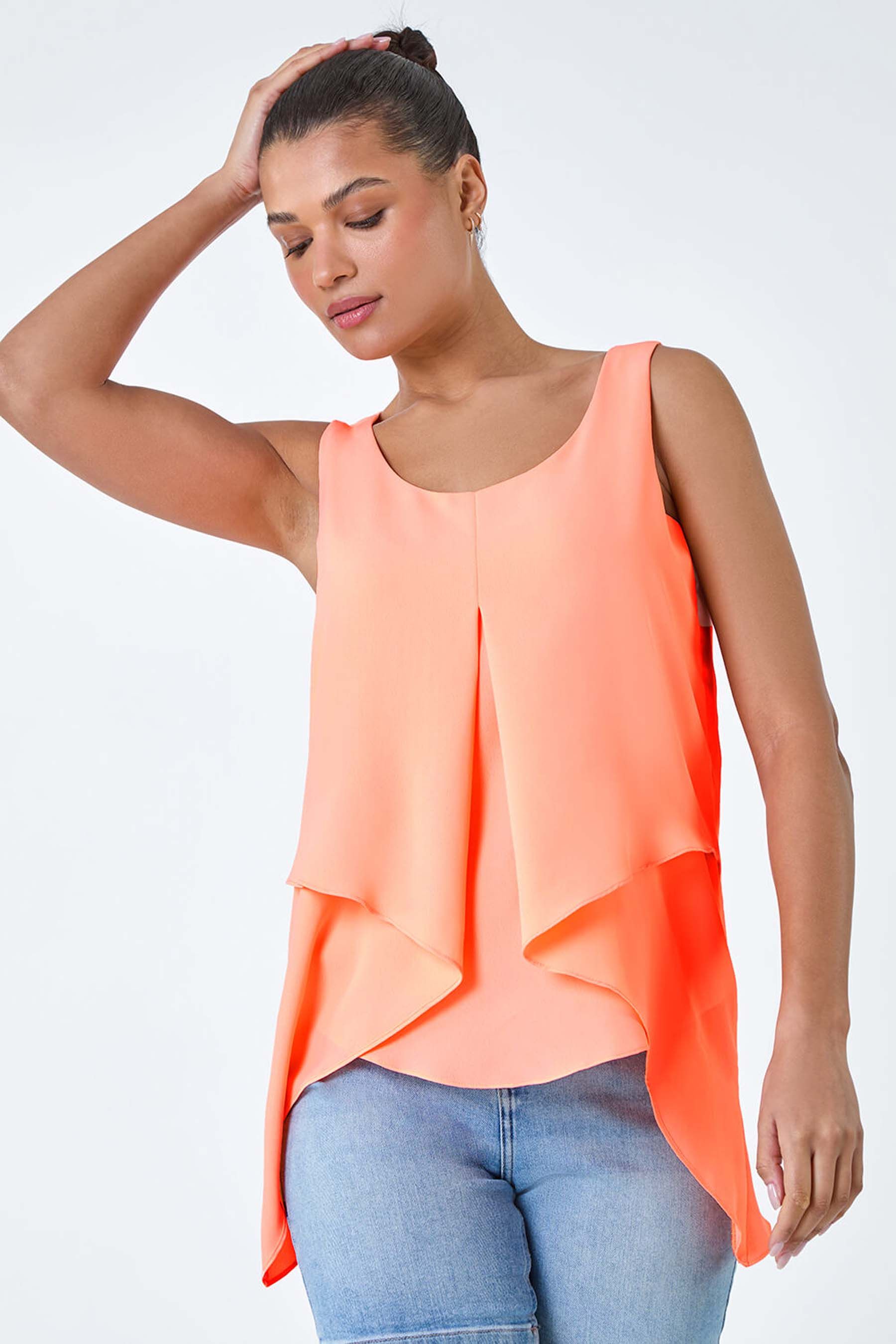 Buy Roman Orange Asymmetric Sleeveless Vest Top from the Next UK online ...