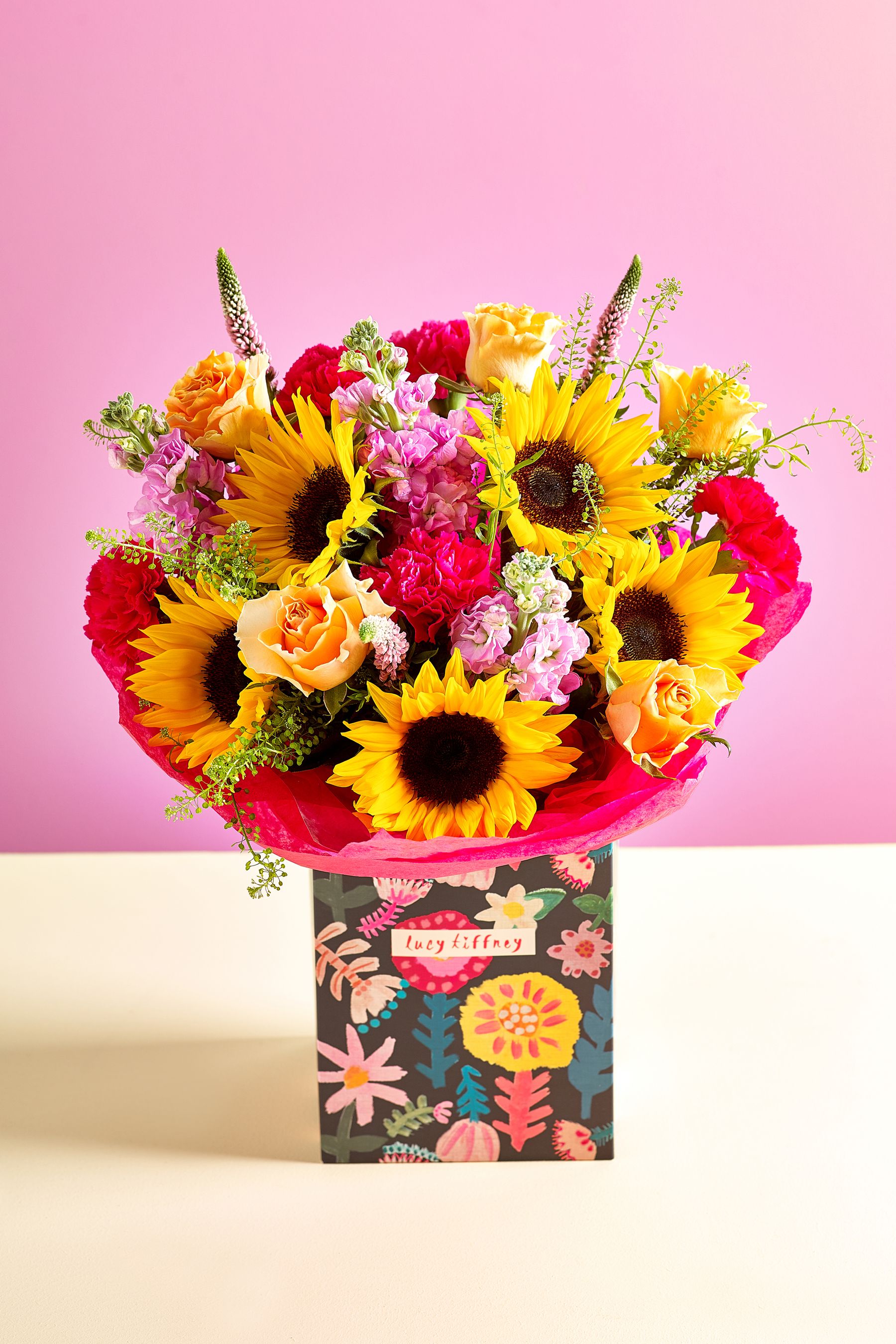 Buy Lucy Tiffney Bright Sunflower Fresh Flower Bouquet in Gift Bag from ...