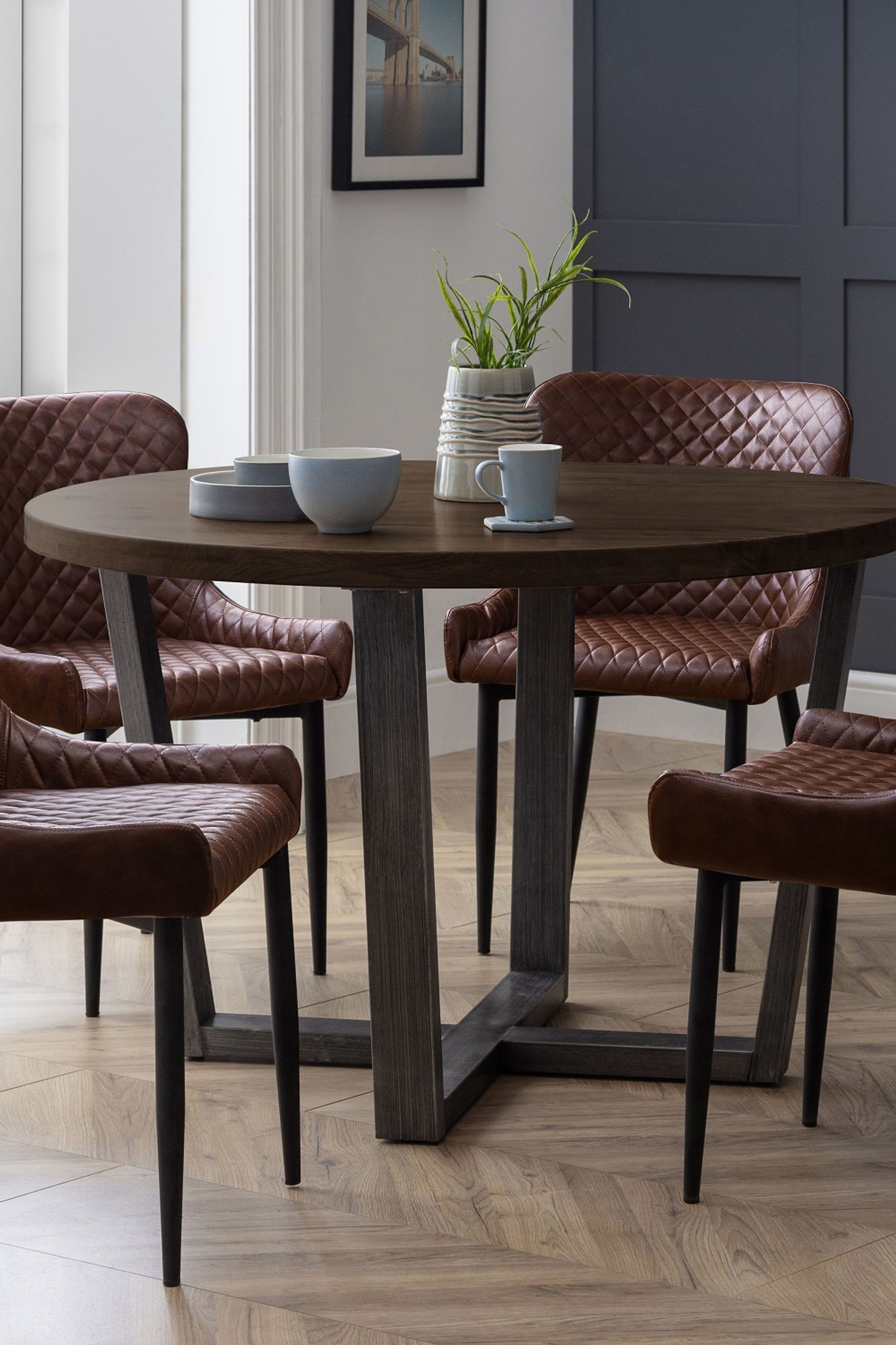 Buy Julian Bowen Dark Oak Brooklyn Round Dining Table from the Next UK ...