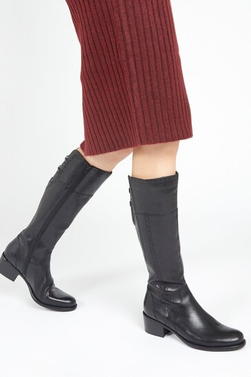Buy Jones Bootmaker Rachel Black Leather Rider Boots from the Next UK ...