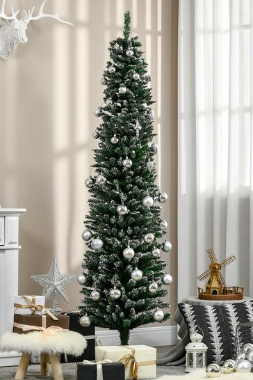 Buy Homcom Green 6.5ft Snow Dipped Artificial Green Christmas Tree from ...