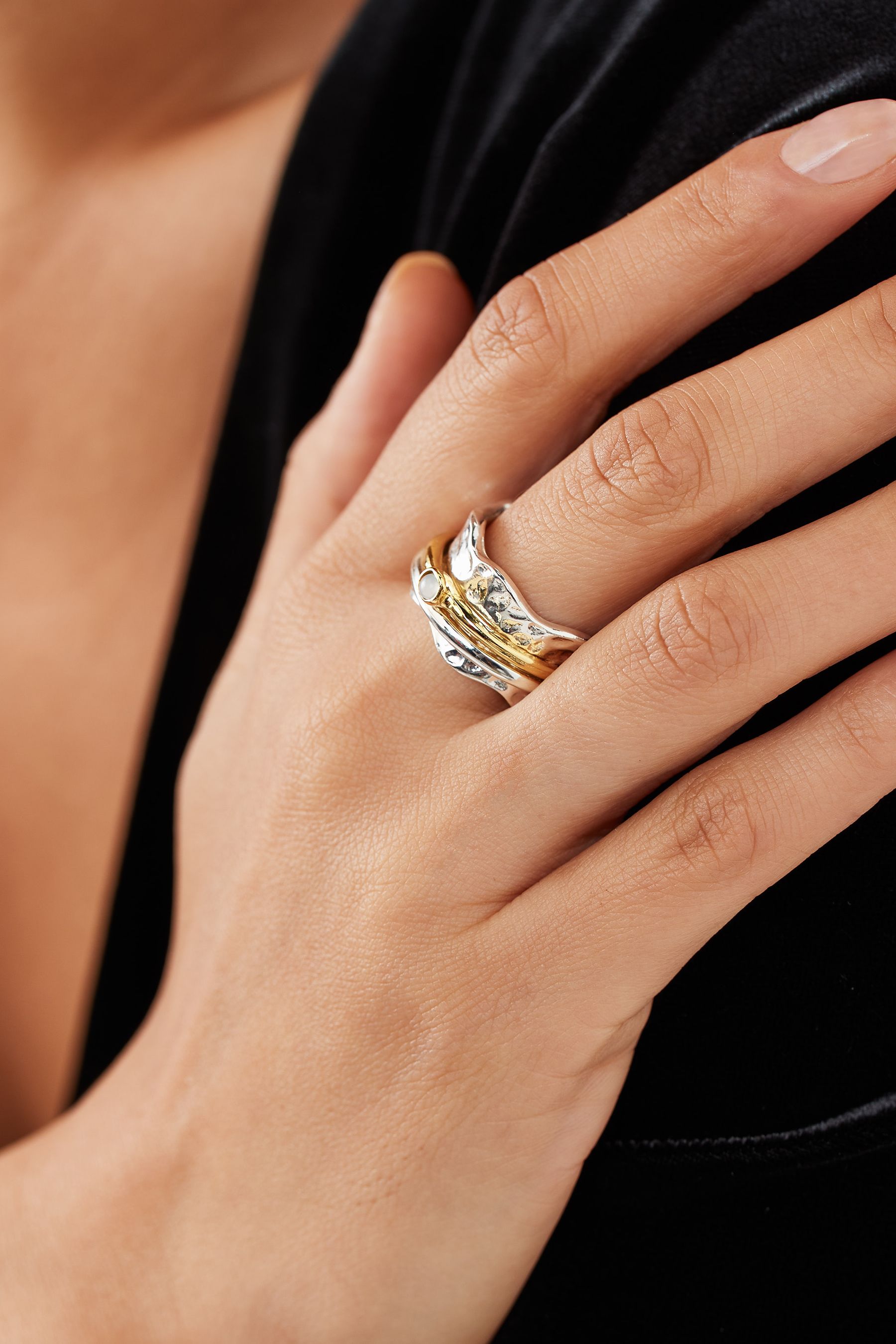 Buy Silver Plated Spinning Ring Made With Recycled Zinc from the Next ...