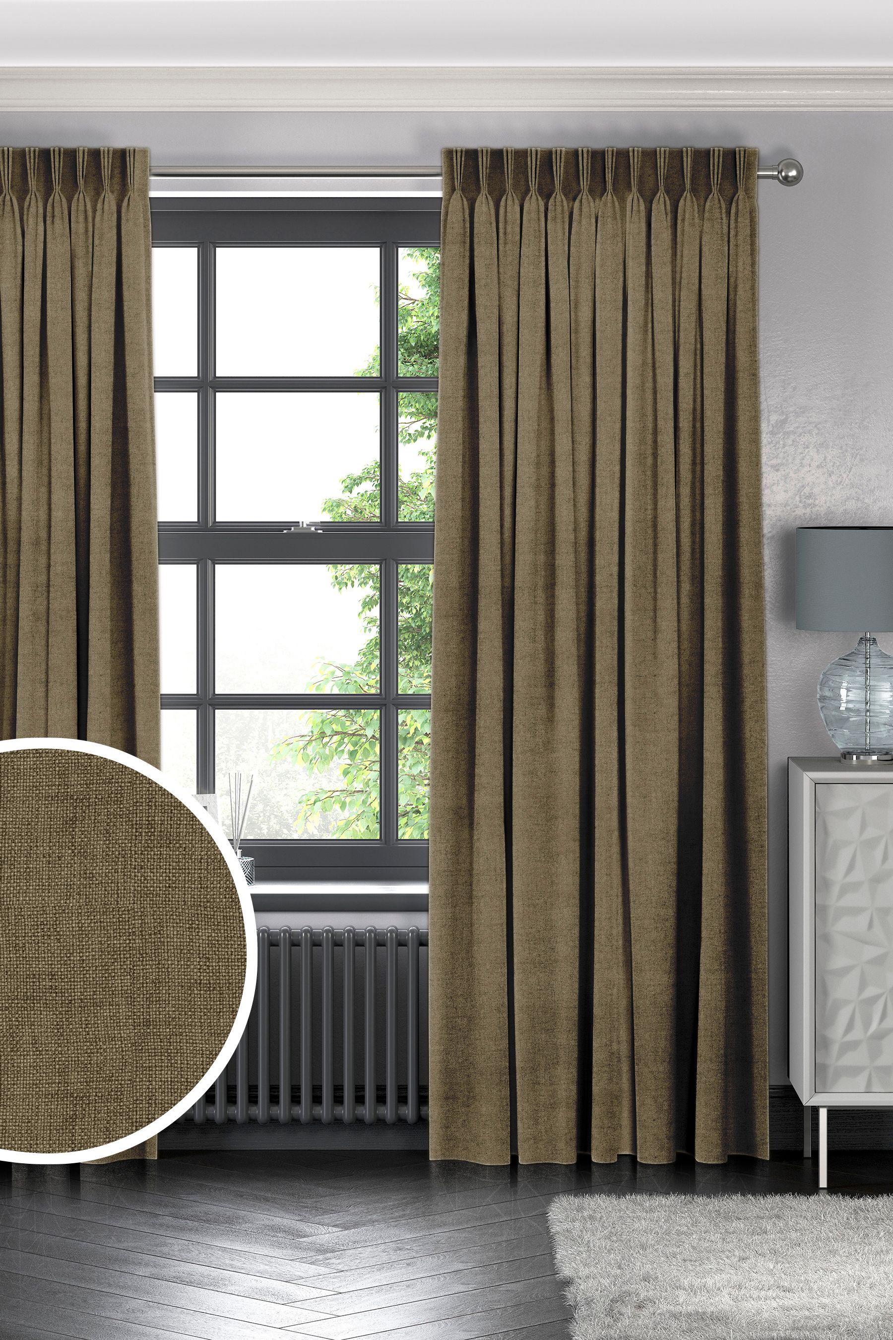 Buy Hessian Brown Paso Made To Measure Curtains from the Next UK online ...