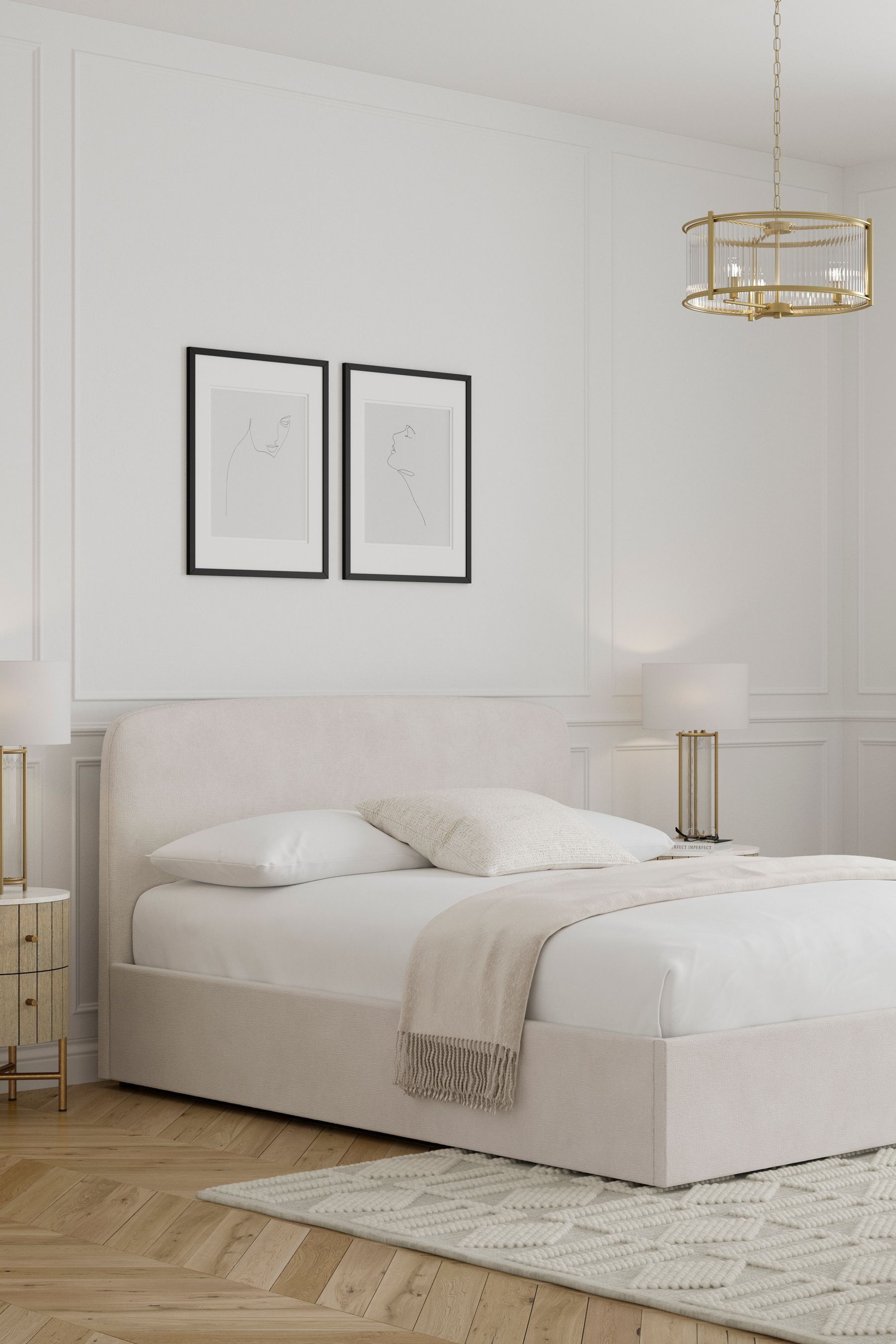 Buy Natural Oyster Plush Chenille Matson Upholstered Ottoman Storage ...