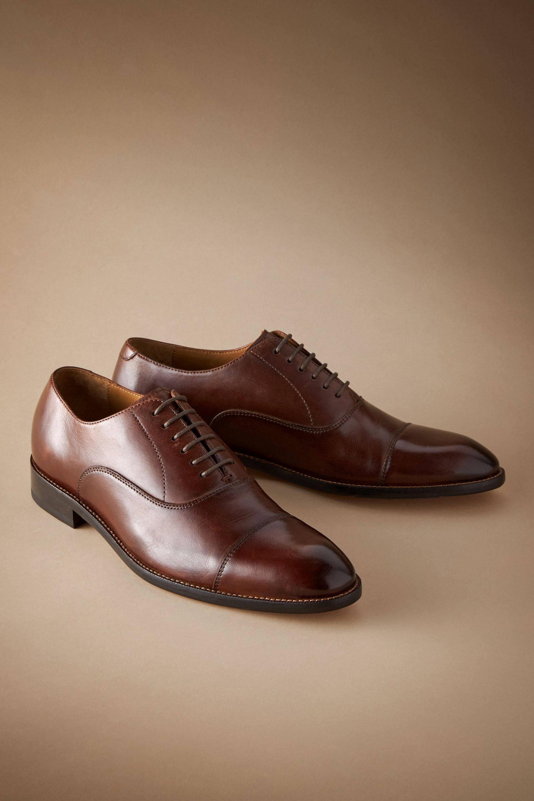 Buy Tan Brown Signature Leather Sole Oxford Toe Cap Shoes from the Next ...