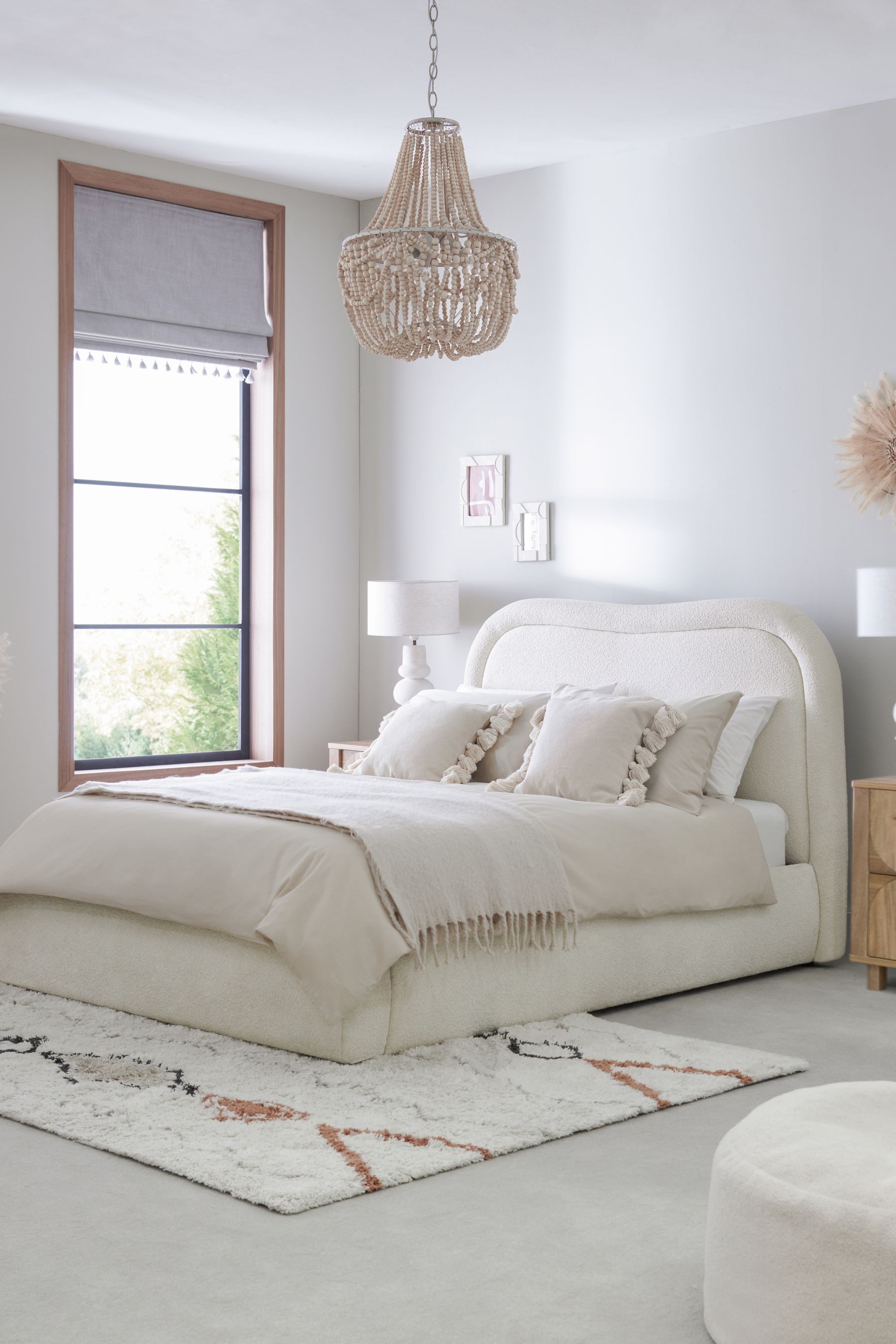 Buy Casual Boucle Natural Oyster Otis Upholstered Ottoman Storage Bed ...