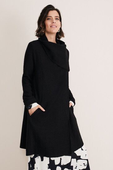 Buy Phase Eight Black Knit Bellona Coat from the Next UK online shop