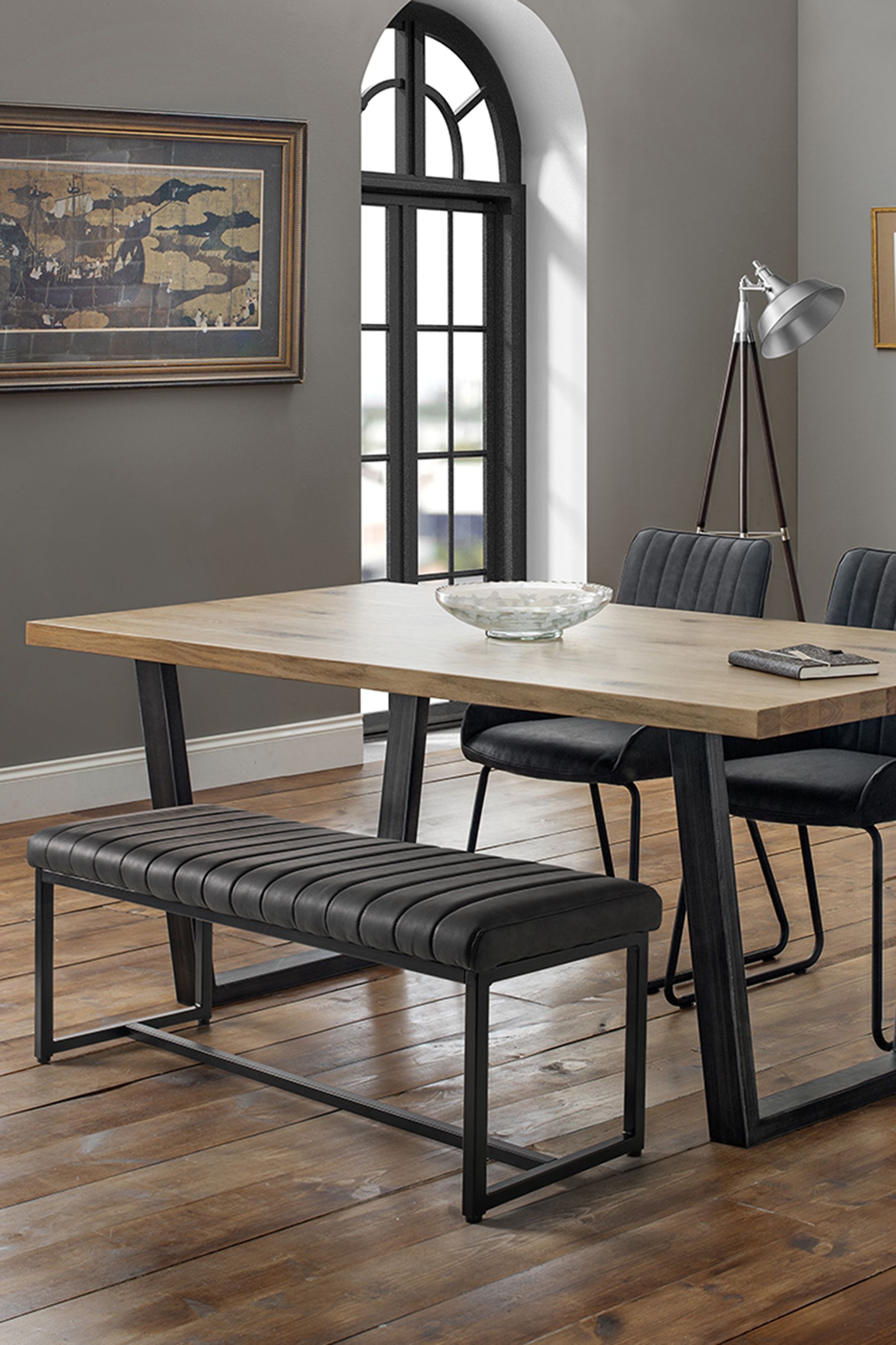 Buy Julian Bowen Grey Soho Faux Leather Dining Bench from the Next UK ...