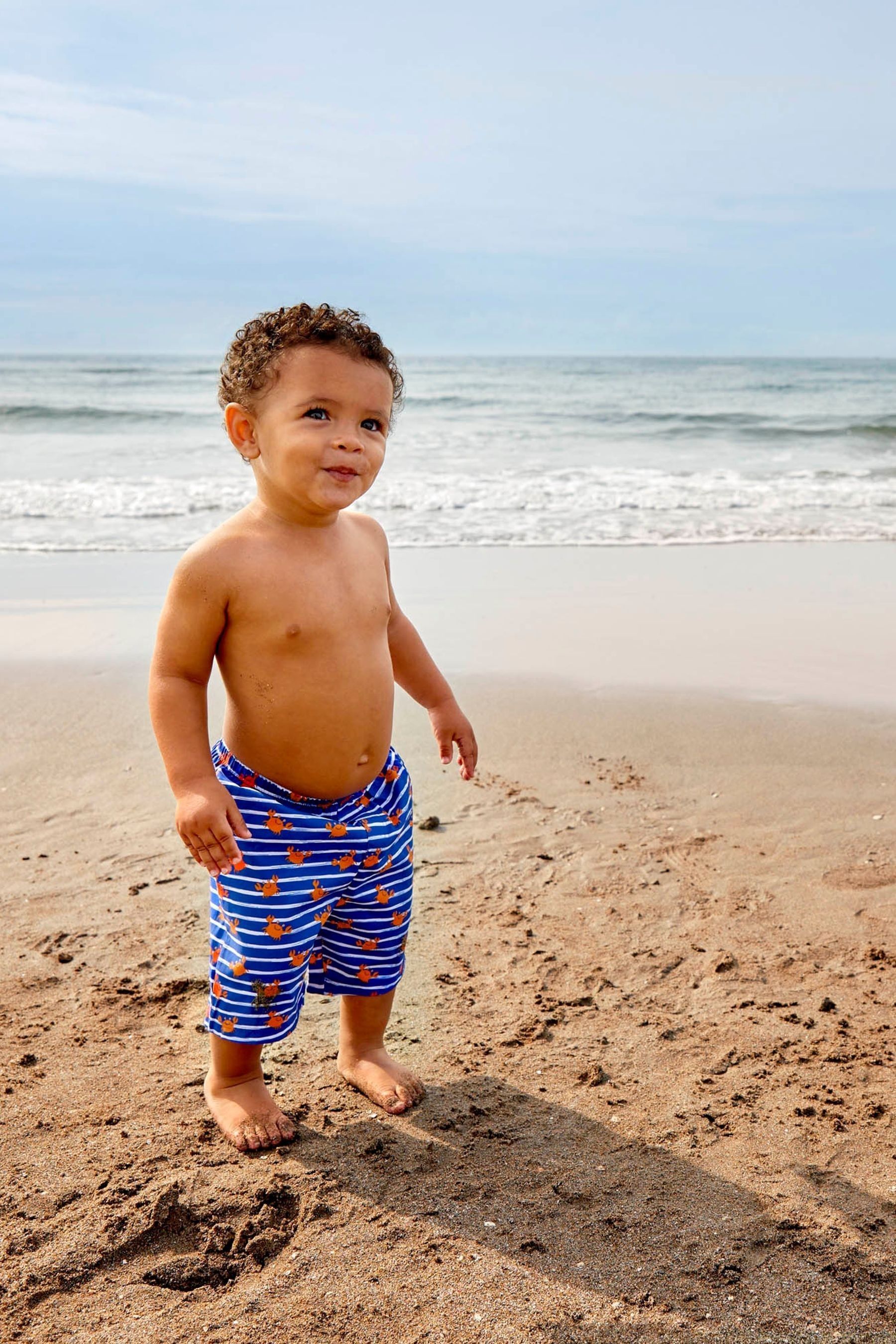 Buy JoJo Maman Bébé Blue Crab Swim Shorts with Integral Nappy from the ...