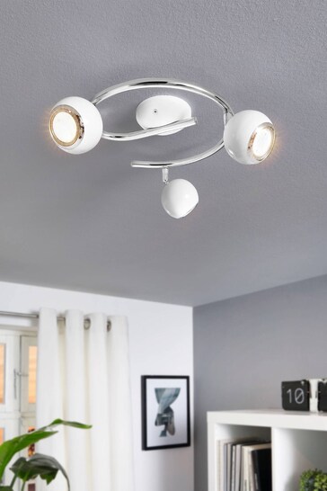 Buy Eglo White Bimeda LED and Chrome Ceiling Light from the Next UK ...