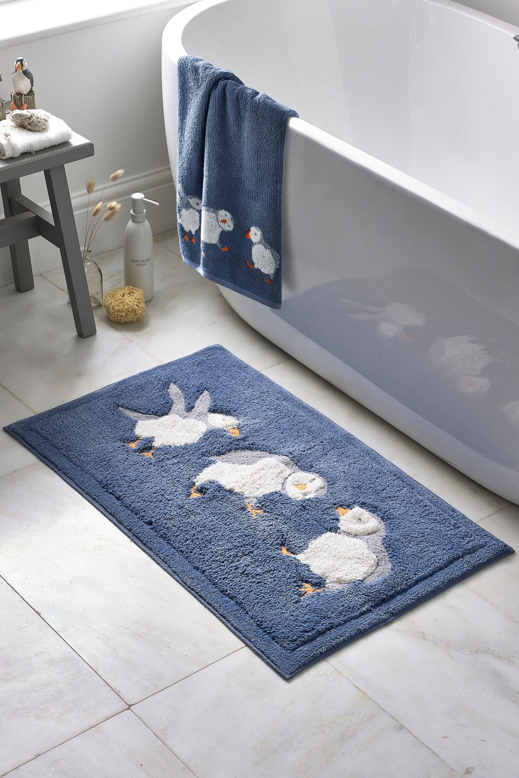 Buy Blue Puffin 100% Cotton Bath Mat from Next Australia