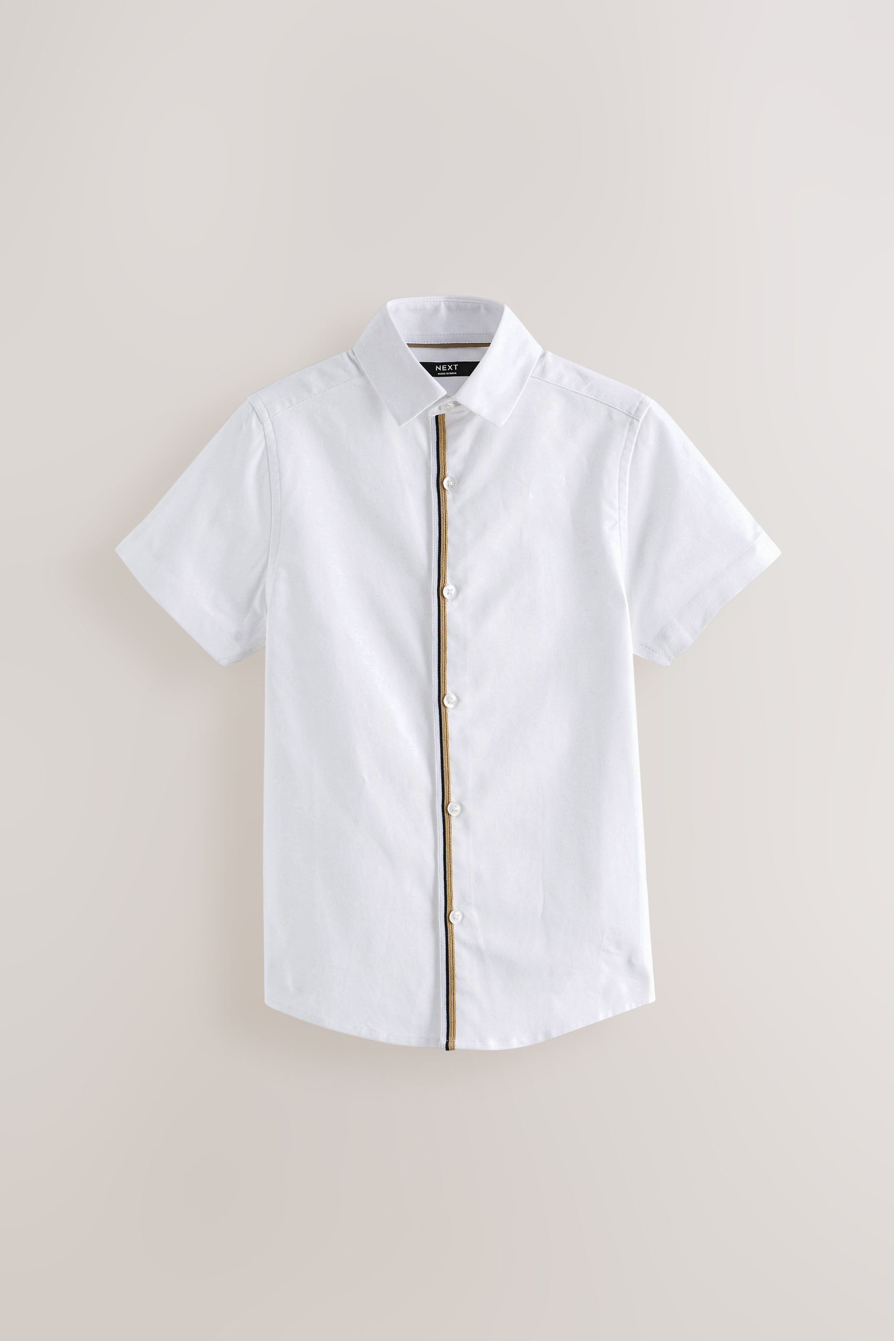 Buy White 100% Cotton Tipped Collar Shirt (3-16yrs) from the Next UK ...
