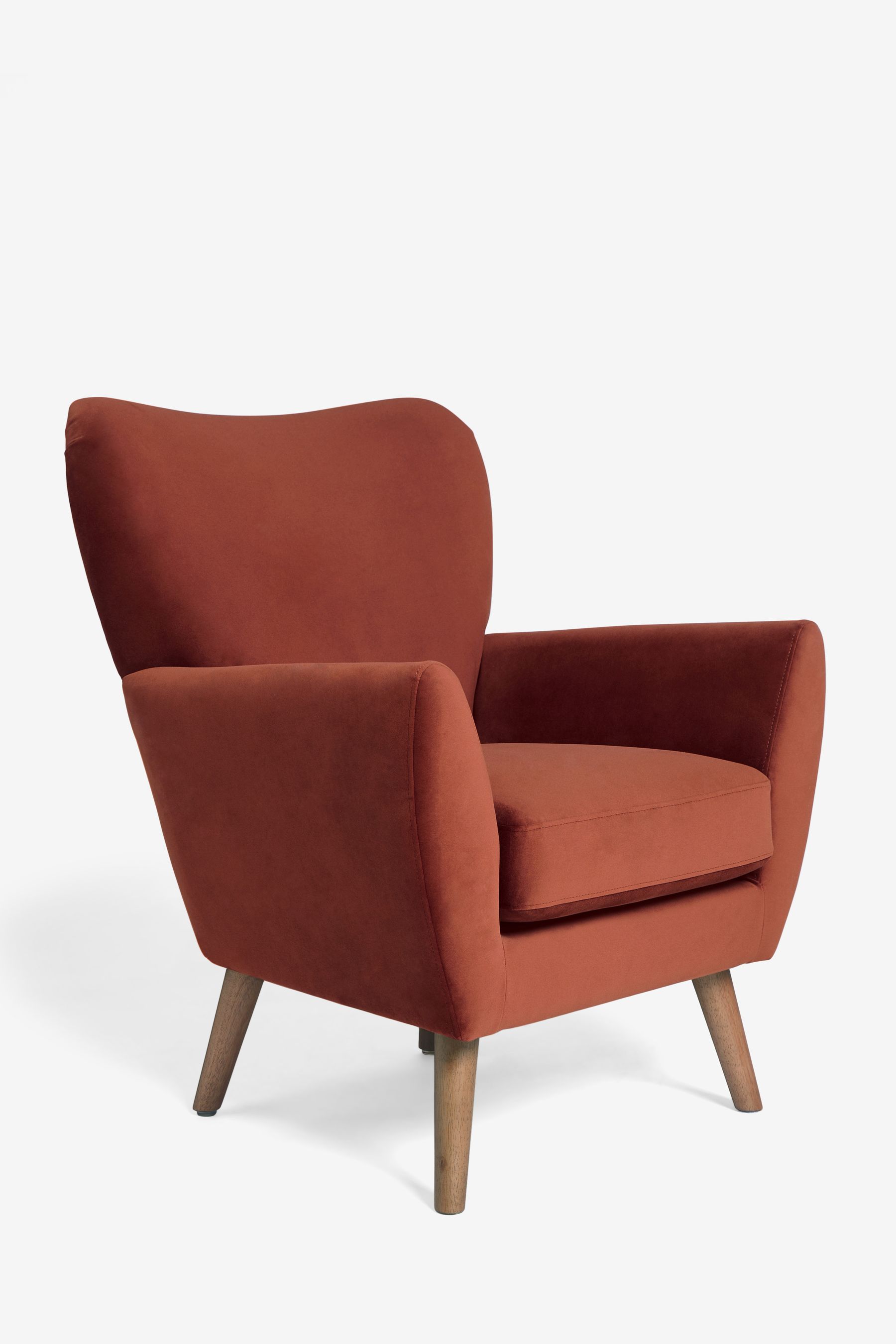 Buy Soft Velvet Rust Brown Wilson II Highback Armchair from the Next UK online shop