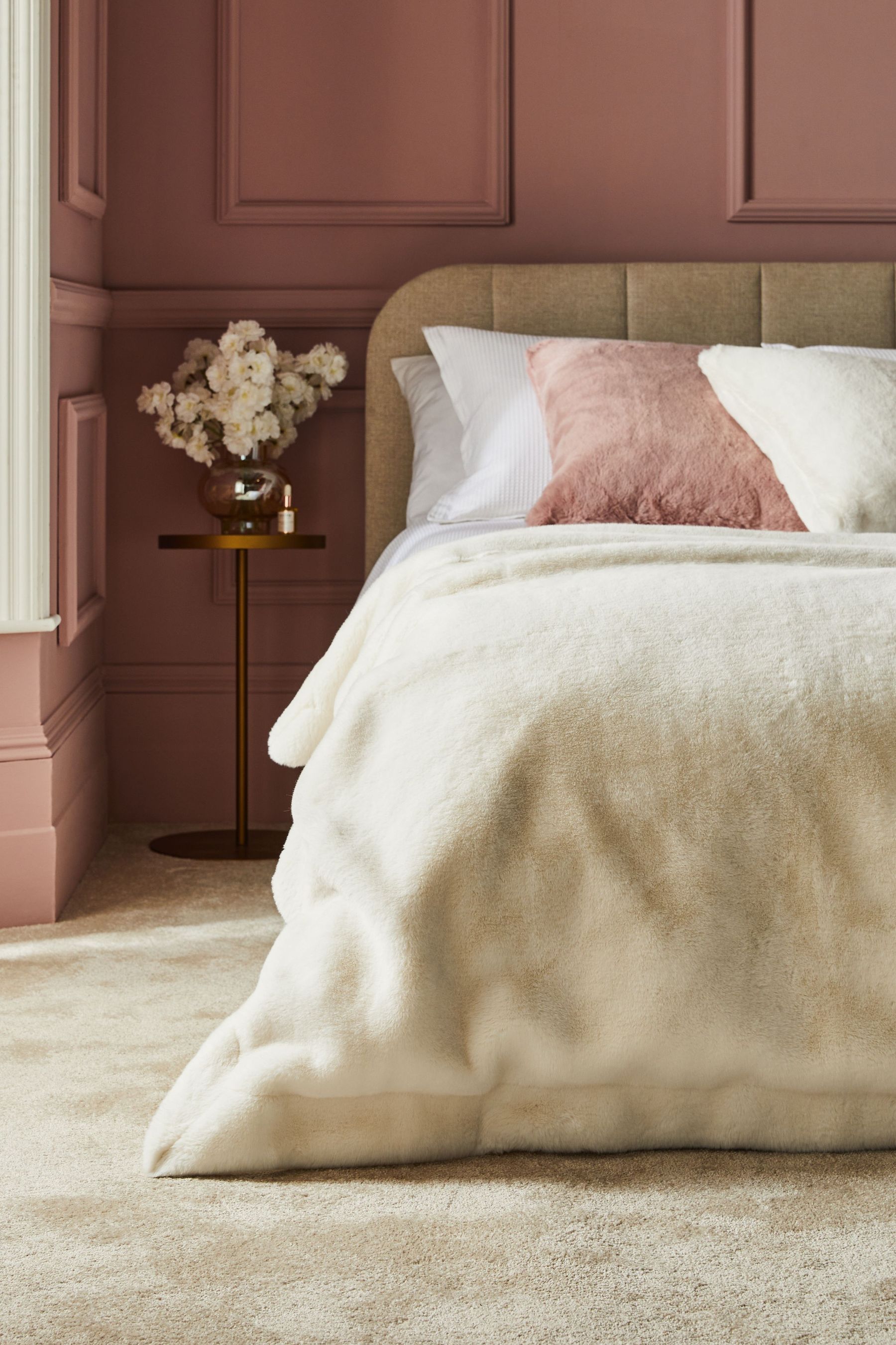 Buy Ivory Soft To Touch Plush Faux Fur Throw from the Next UK online shop
