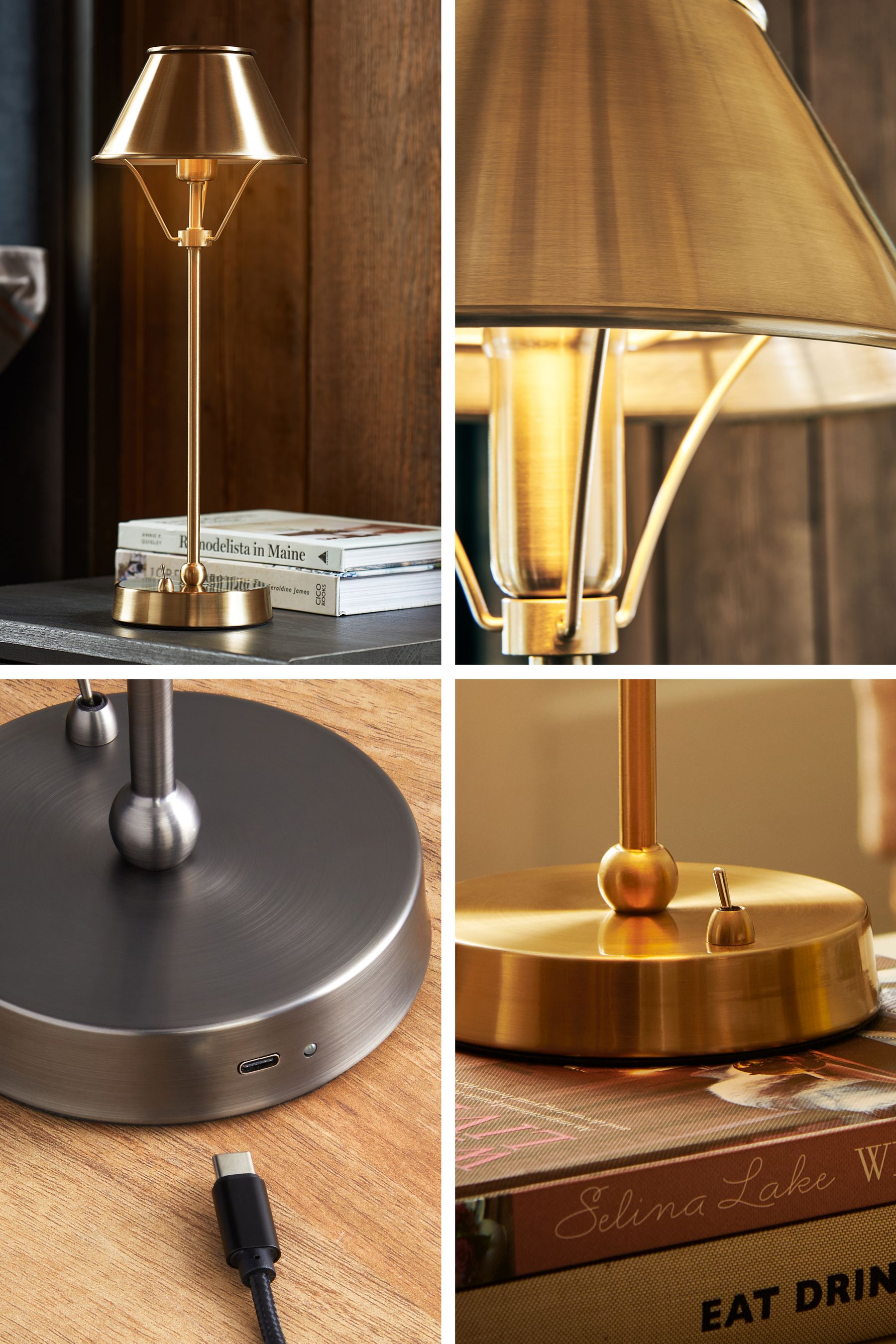 Buy Brass Hector Rechargeable Large Table Lamp from the Next UK online shop