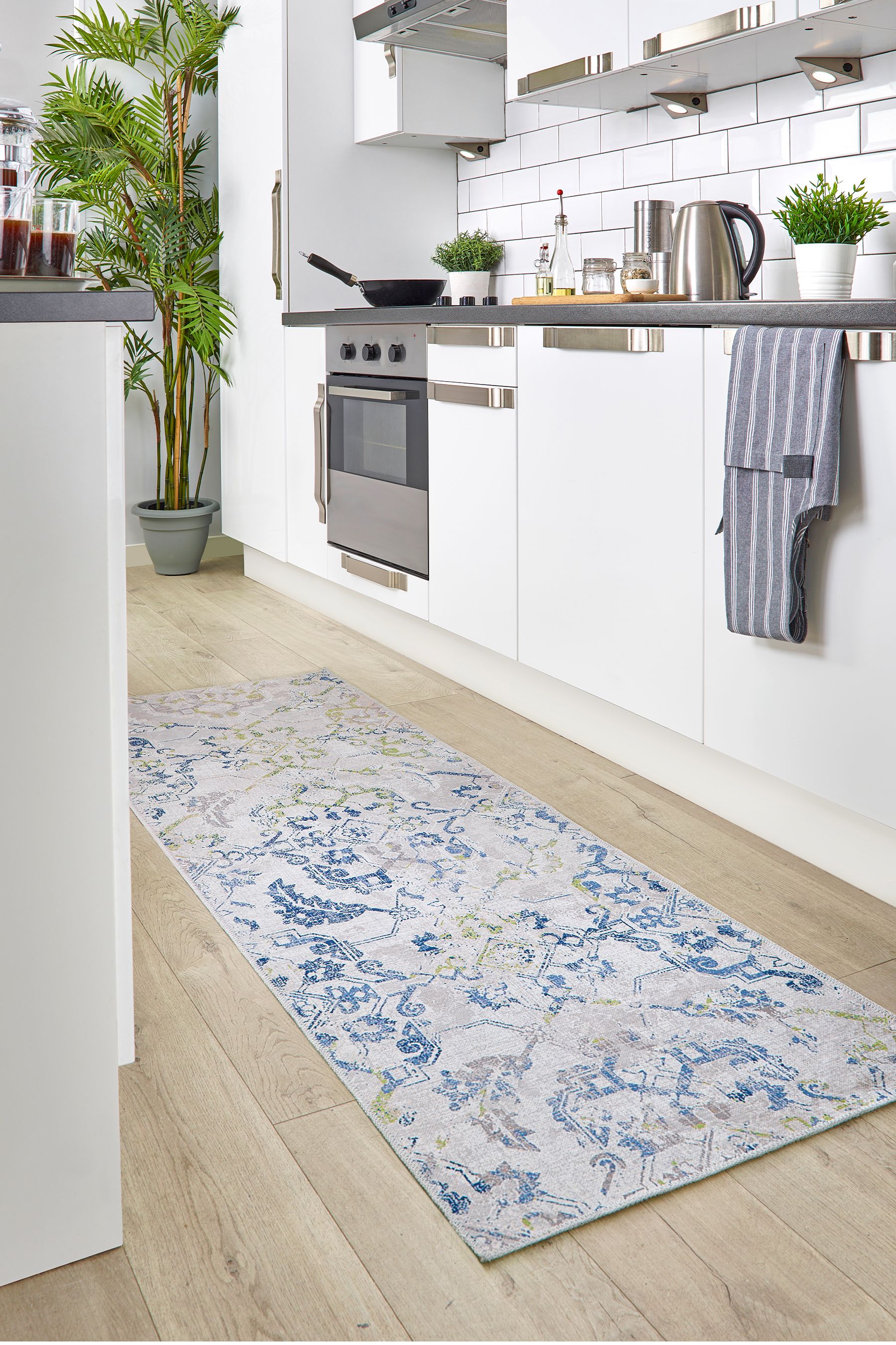 Buy Origins Blue Easy Care Washable Florence Runner from the Next UK ...