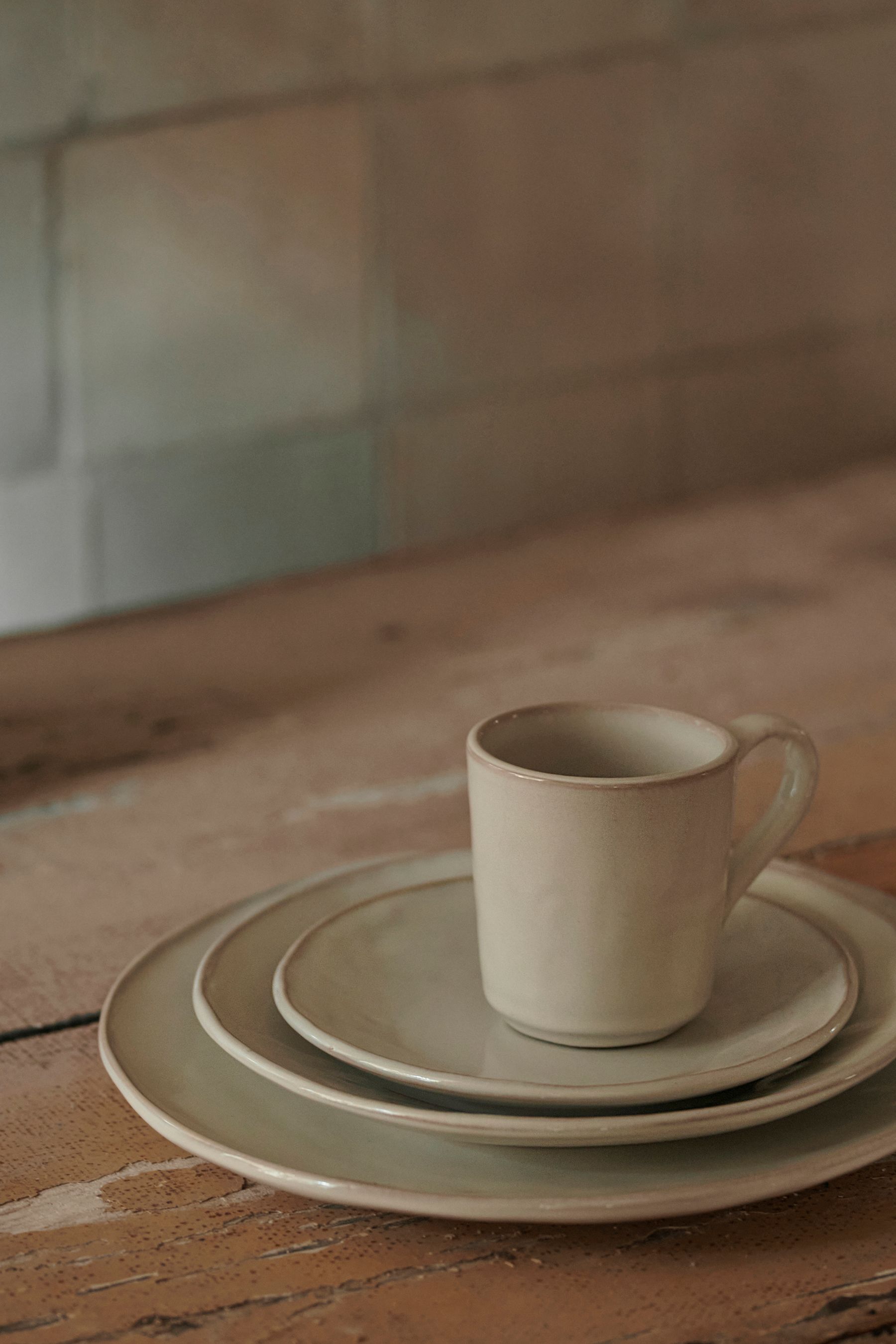 Buy Dutch Rose 12 Piece Cream Organic Dinner Set of 4 Side Plates from ...