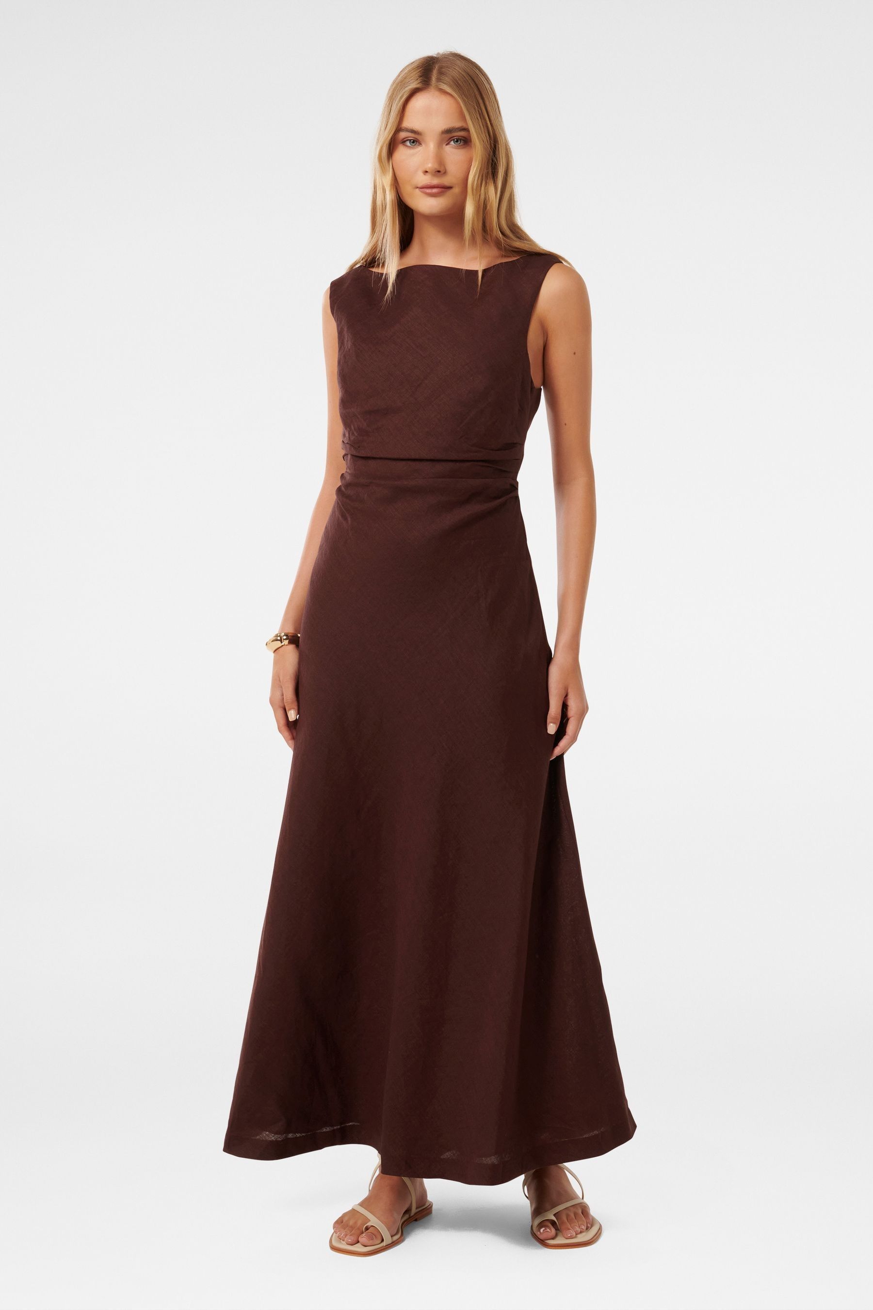 Buy Forever New Brown Pure Linen Tania Dress from the Next UK online shop