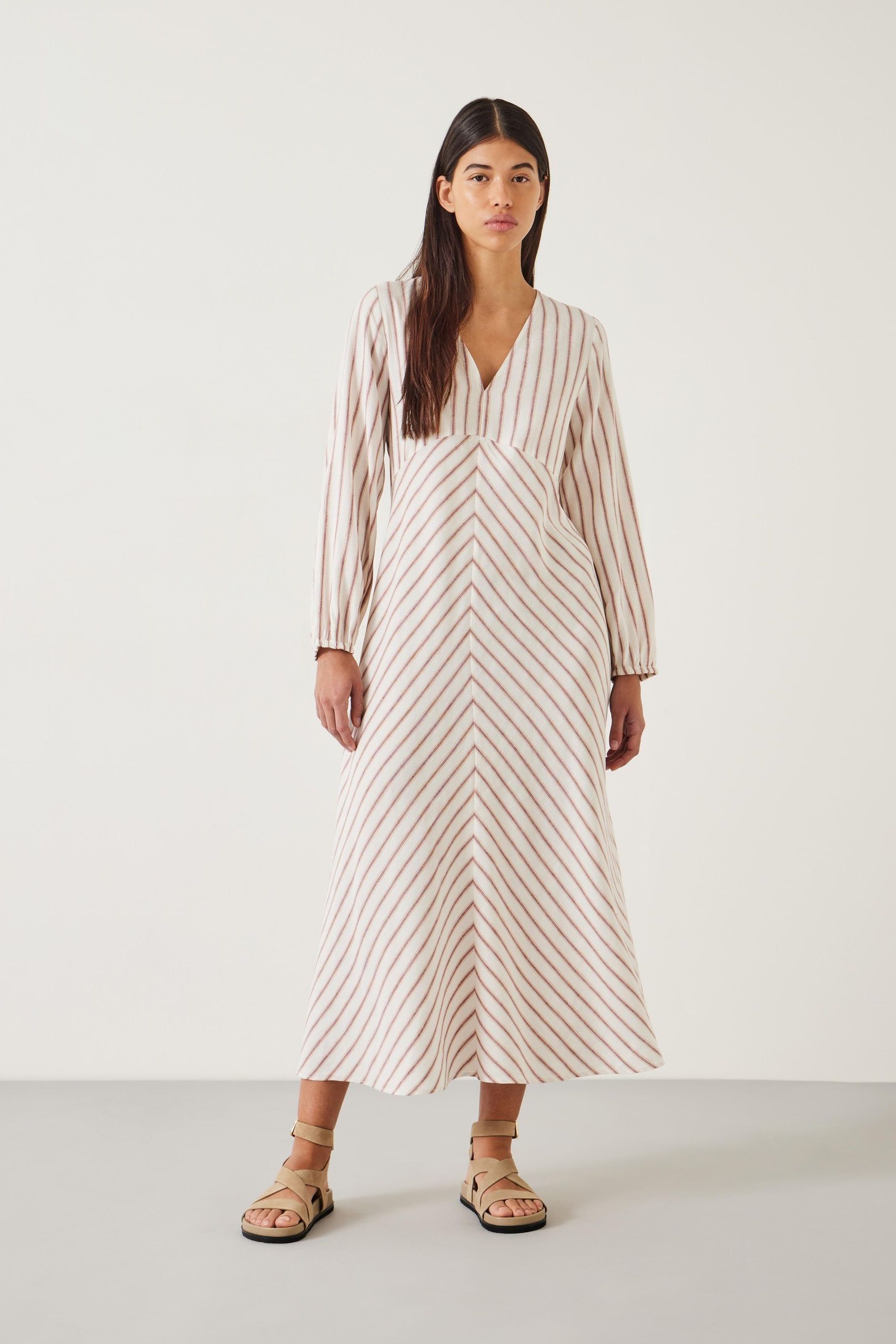 Buy Hush White Aine Stripe Linen Blend Maxi Dress from Next Ireland