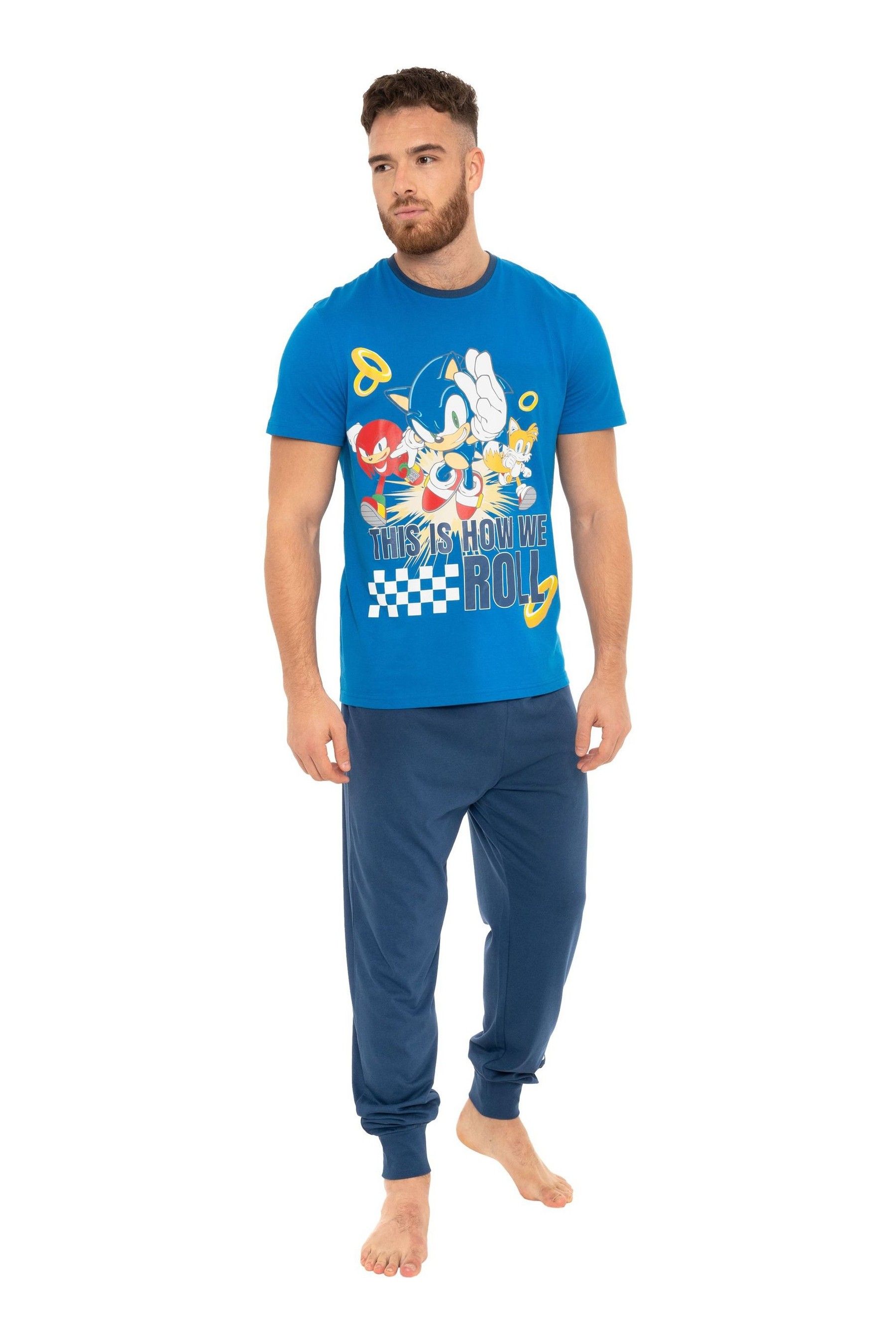 Buy Character Blue Sonic The Hedgehog 100% Cotton Pyjamas Set from the ...