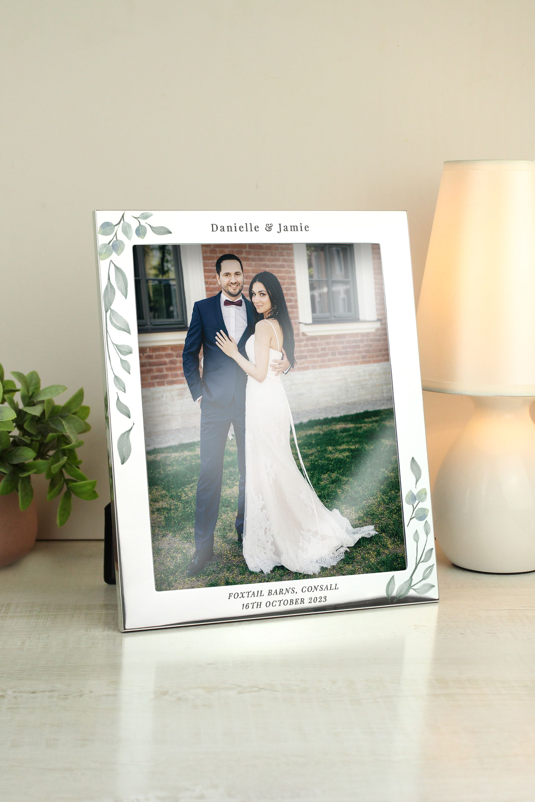 Buy Personalised Botanical 8 x 10 Silver Photo Frame by PMC from the ...