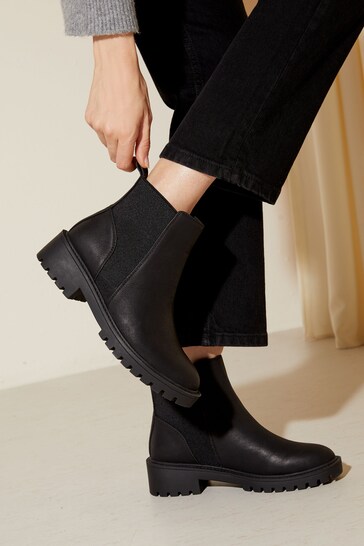 Buy Friends Like These Black Regular Fit Faux Nubuck Chelsea Boot from ...