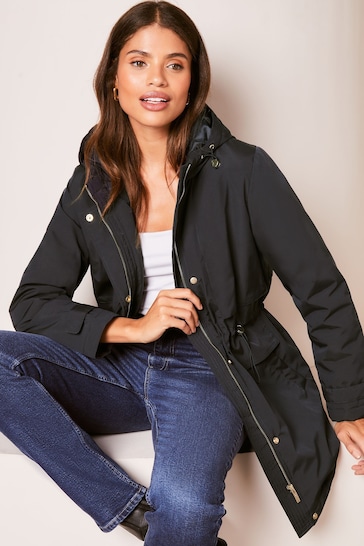 Buy Lipsy Navy Blue Shower Resistant Parka Rain Coat from the Next UK ...