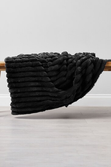 Buy BHS Black Jumbo Cord Throw from the Next UK online shop