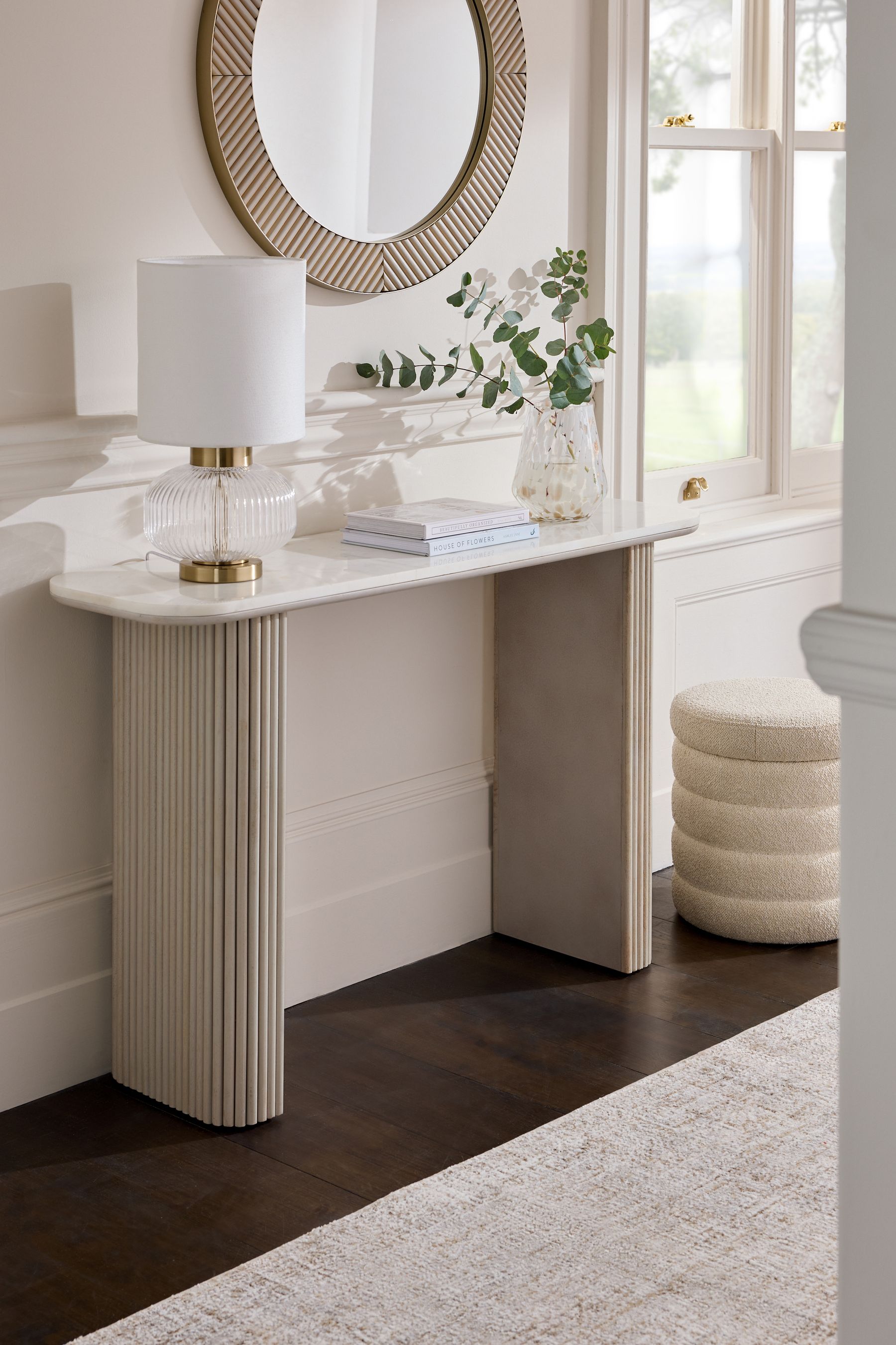 Buy Light Grey Valencia Marble and Mango Wood Console Table from the ...