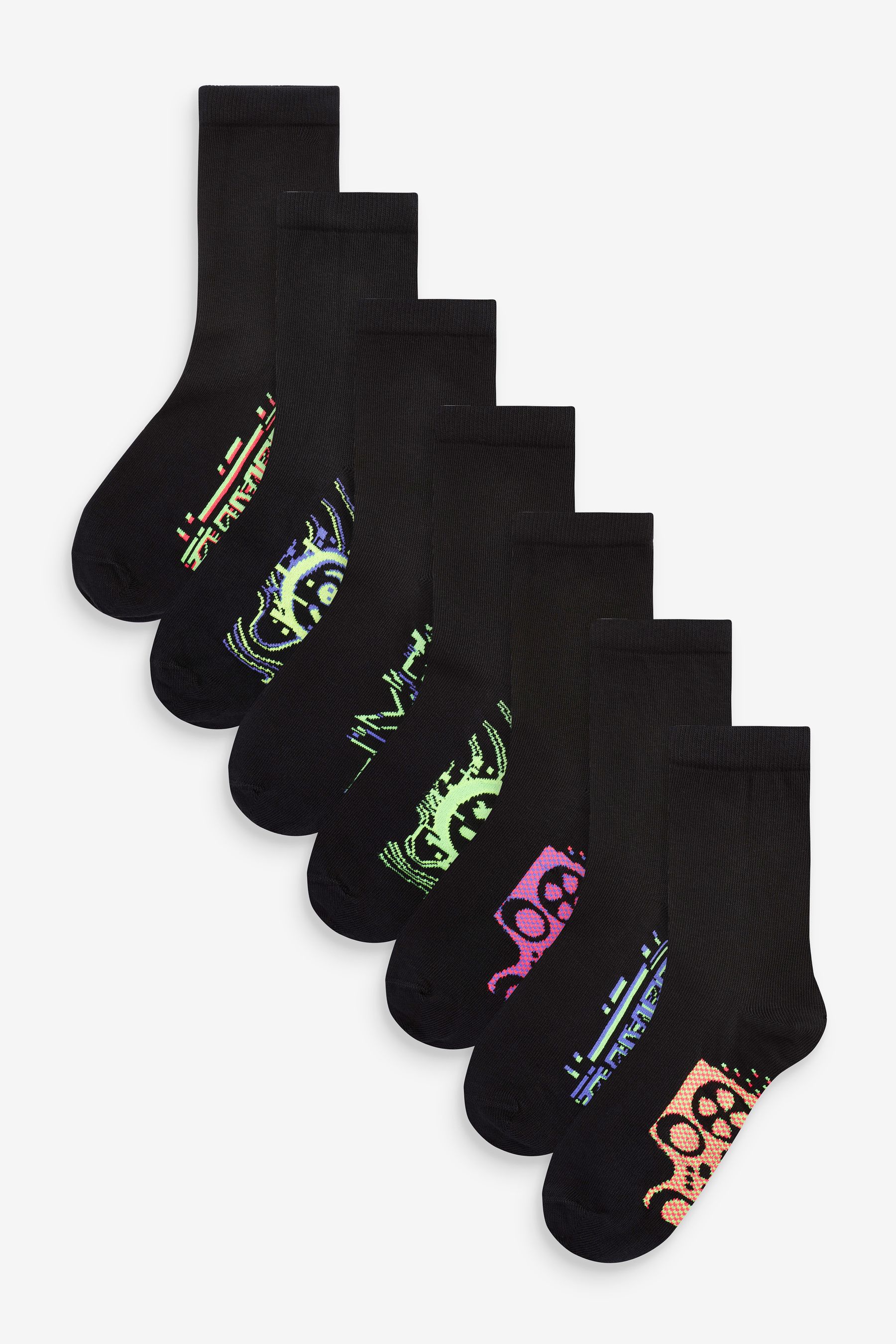 Buy Black Cotton Rich Socks 7 Pack from the Next UK online shop