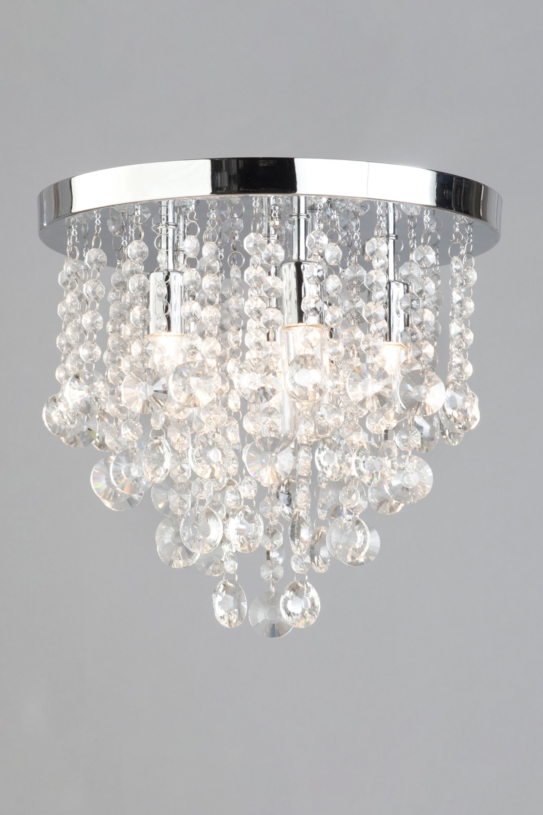 Buy BHS Chrome Celeste 6 Light Flush Indoor and Bathroom Ceiling Light ...