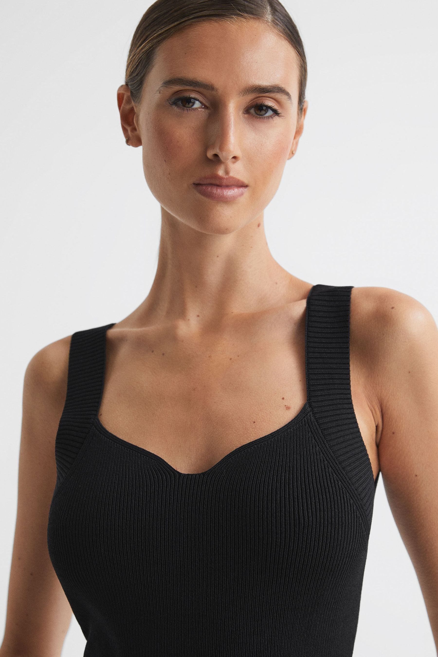 Buy Reiss Black Dani Sweetheart Neck Top from the Next UK online shop
