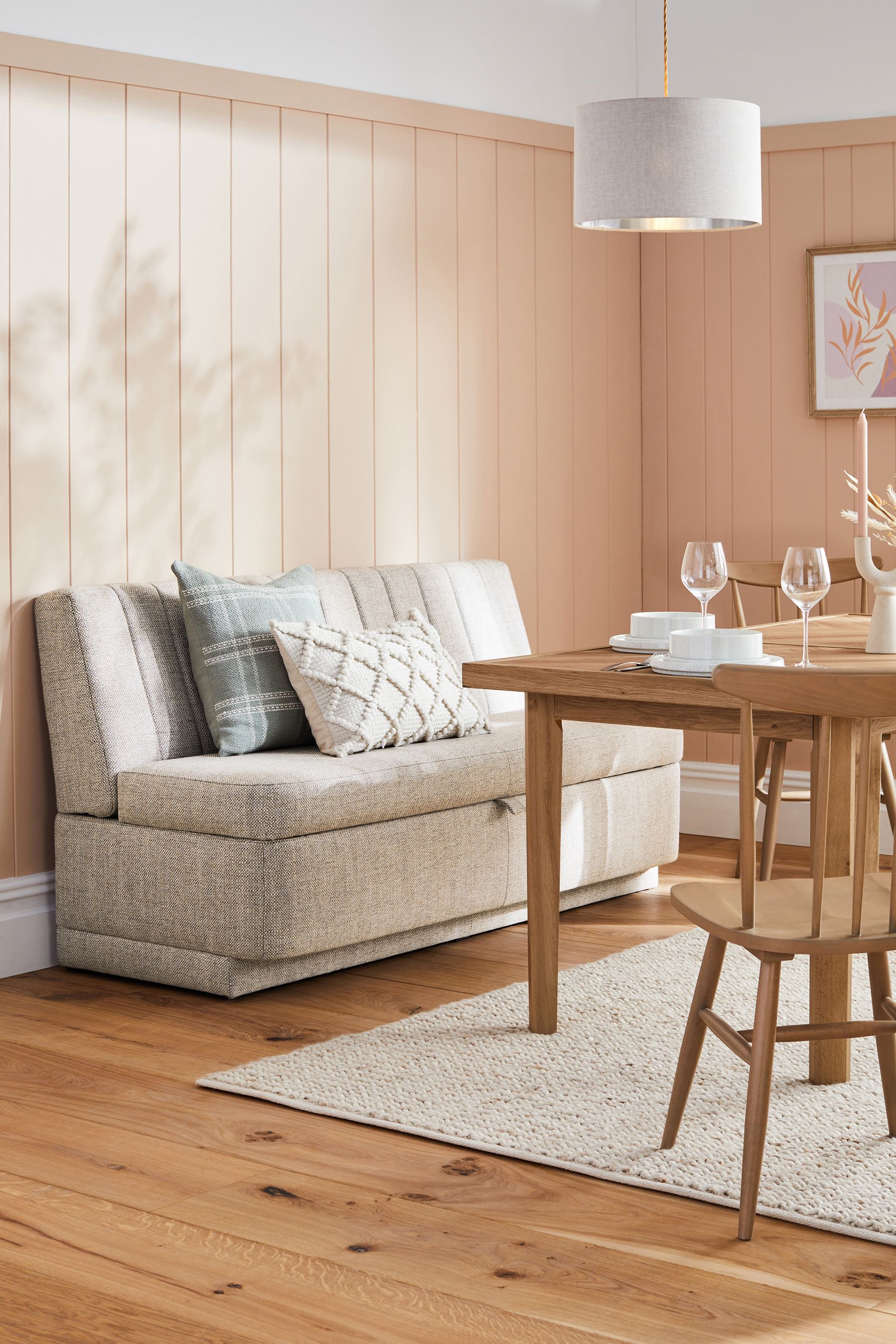 Buy Chunky Weave Mid Natural Anderson Corner Storage Dining Bench from ...