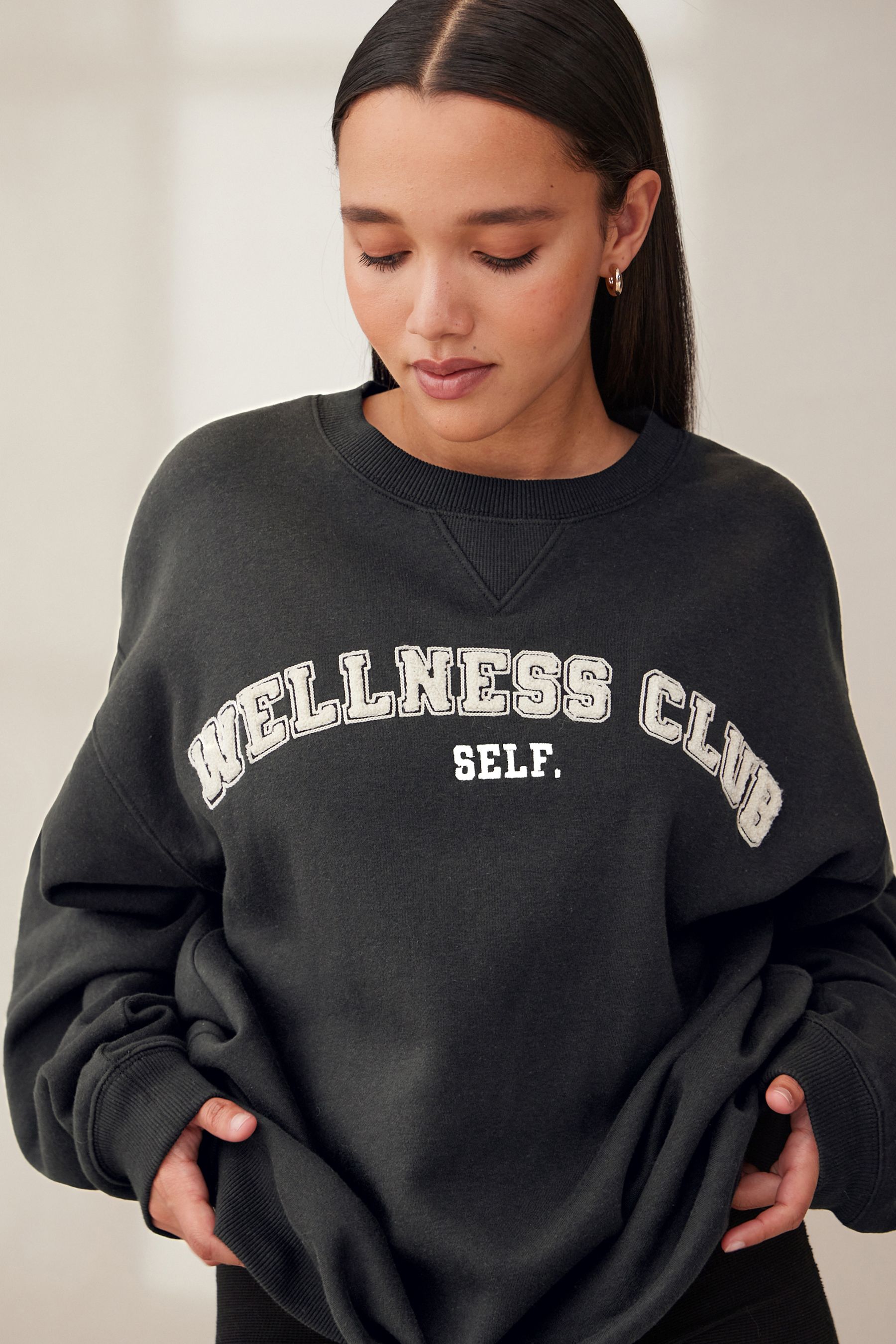 Buy self. Black Wellness Club Sweatshirt from the Next UK online shop