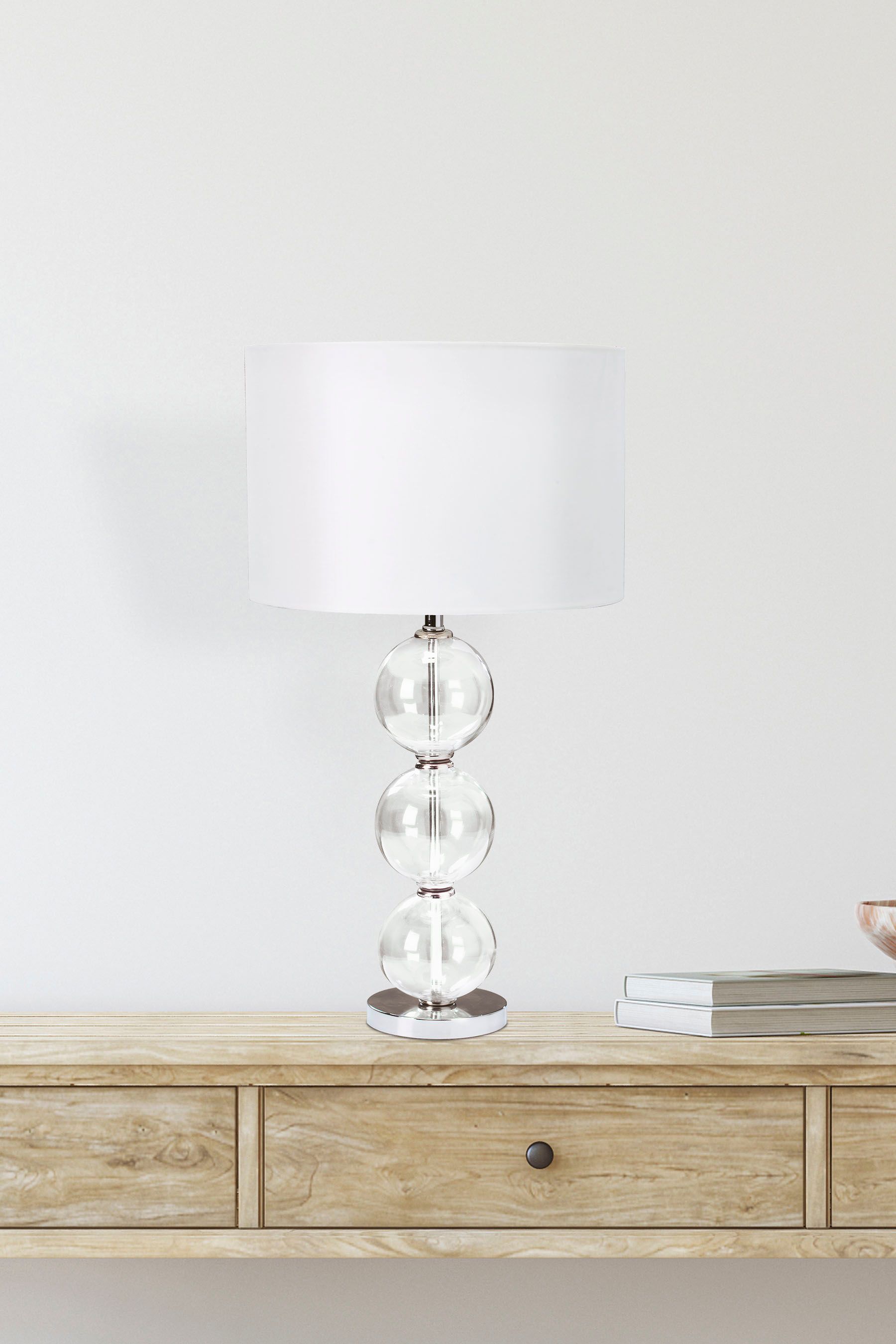 Buy Searchlight Chrome Tares Clear Glass Table Lamp Table Lamp from the ...
