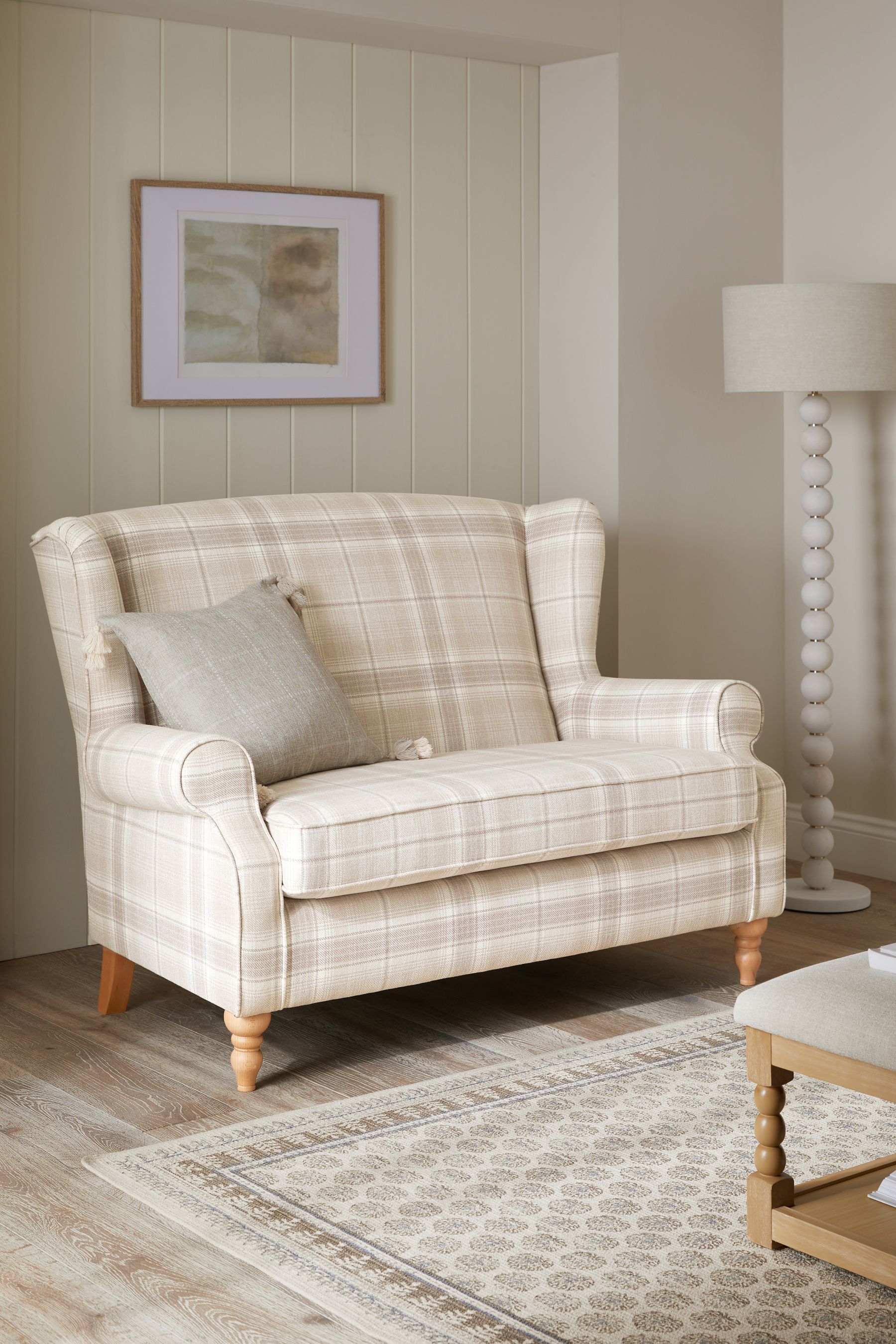 Buy Versatile Check Light Natural Sherlock Small Sofa from the Next UK ...