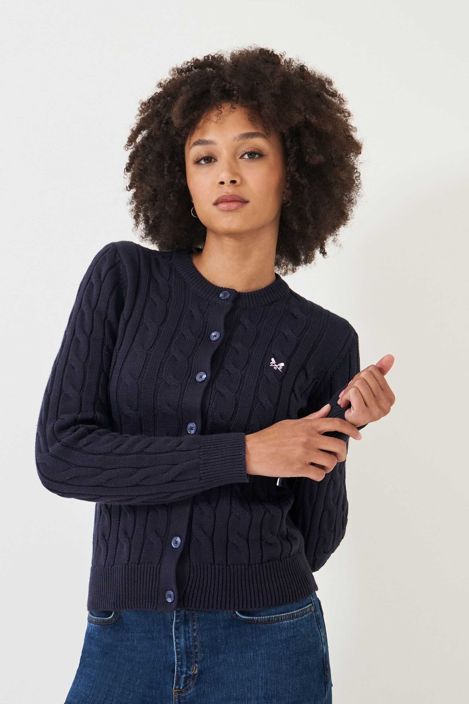 Buy Crew Clothing Cable Knit 100% Cotton Cardigan from the Next UK ...